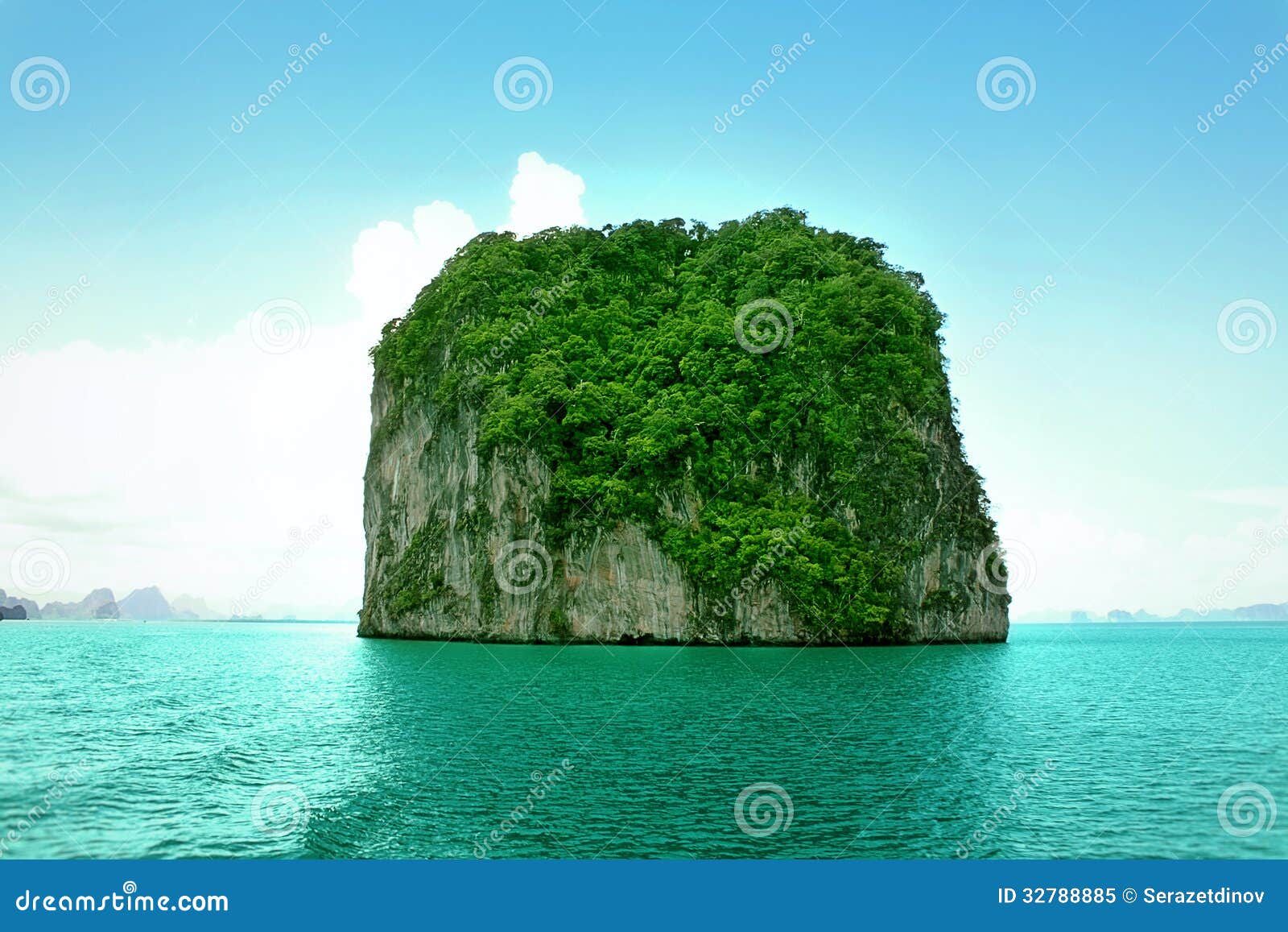 Small island in the sea stock image. Image of nature - 32788885