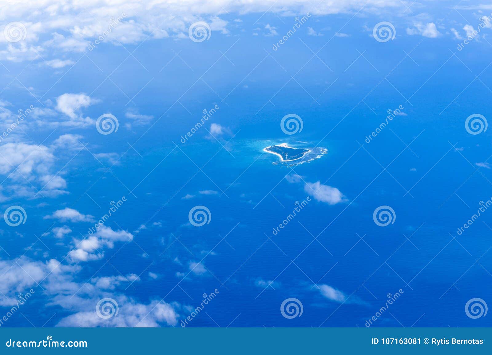 Small Island from the Sky stock image. Image of aerial - 107163081