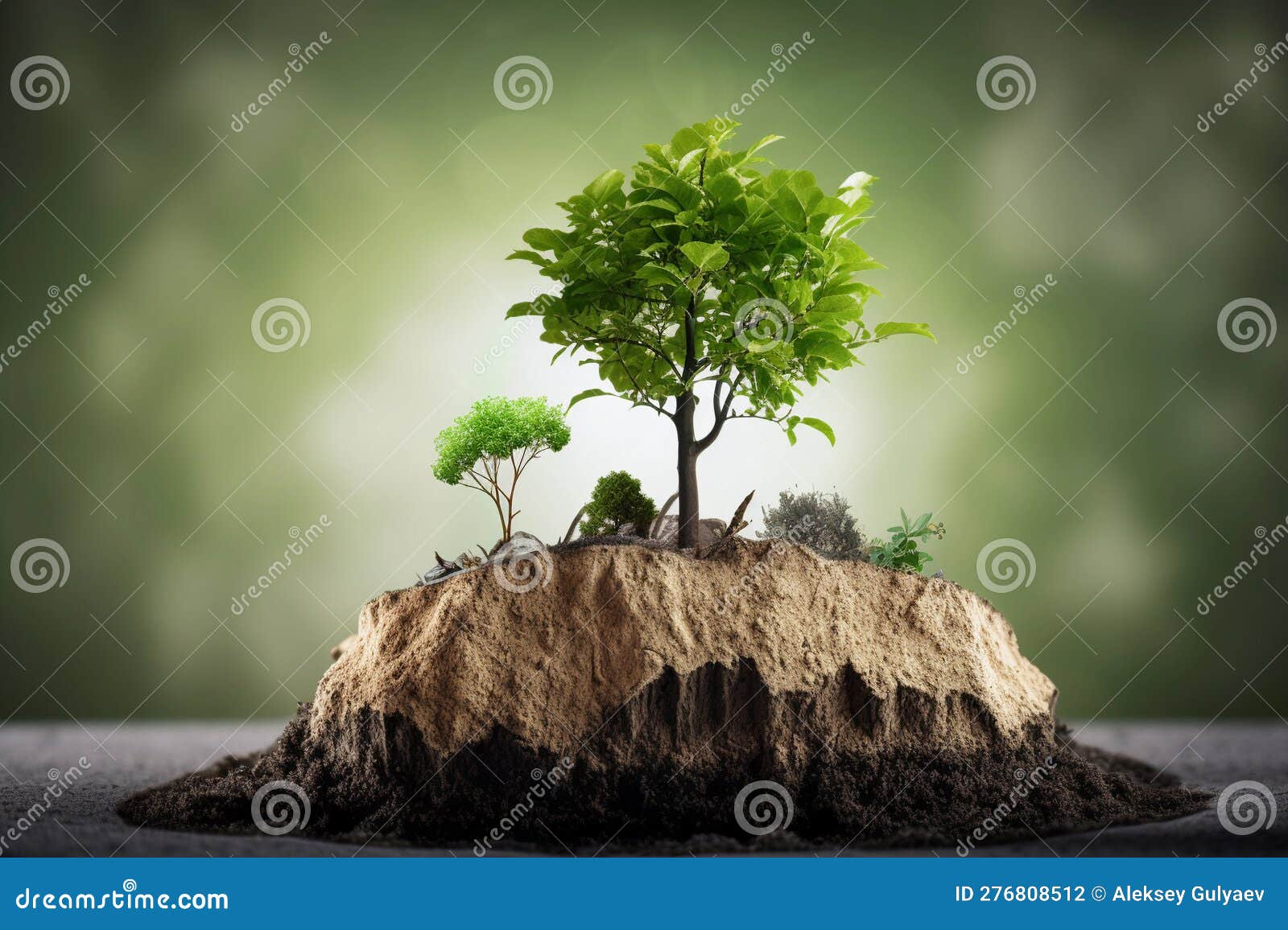 A Small Island with a Tree Growing Out of it AI Generation Stock ...