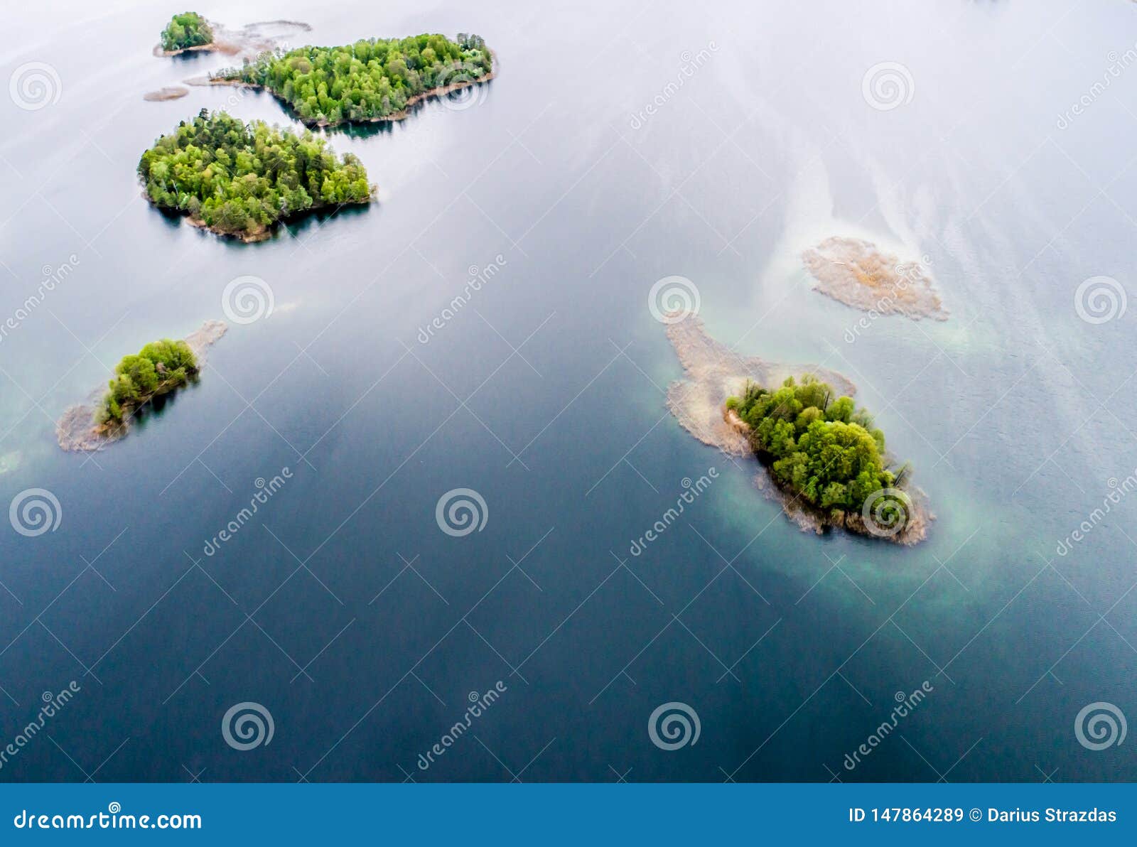 Small Islands in Lake, Aerial Stock Image - Image of beautiful ...