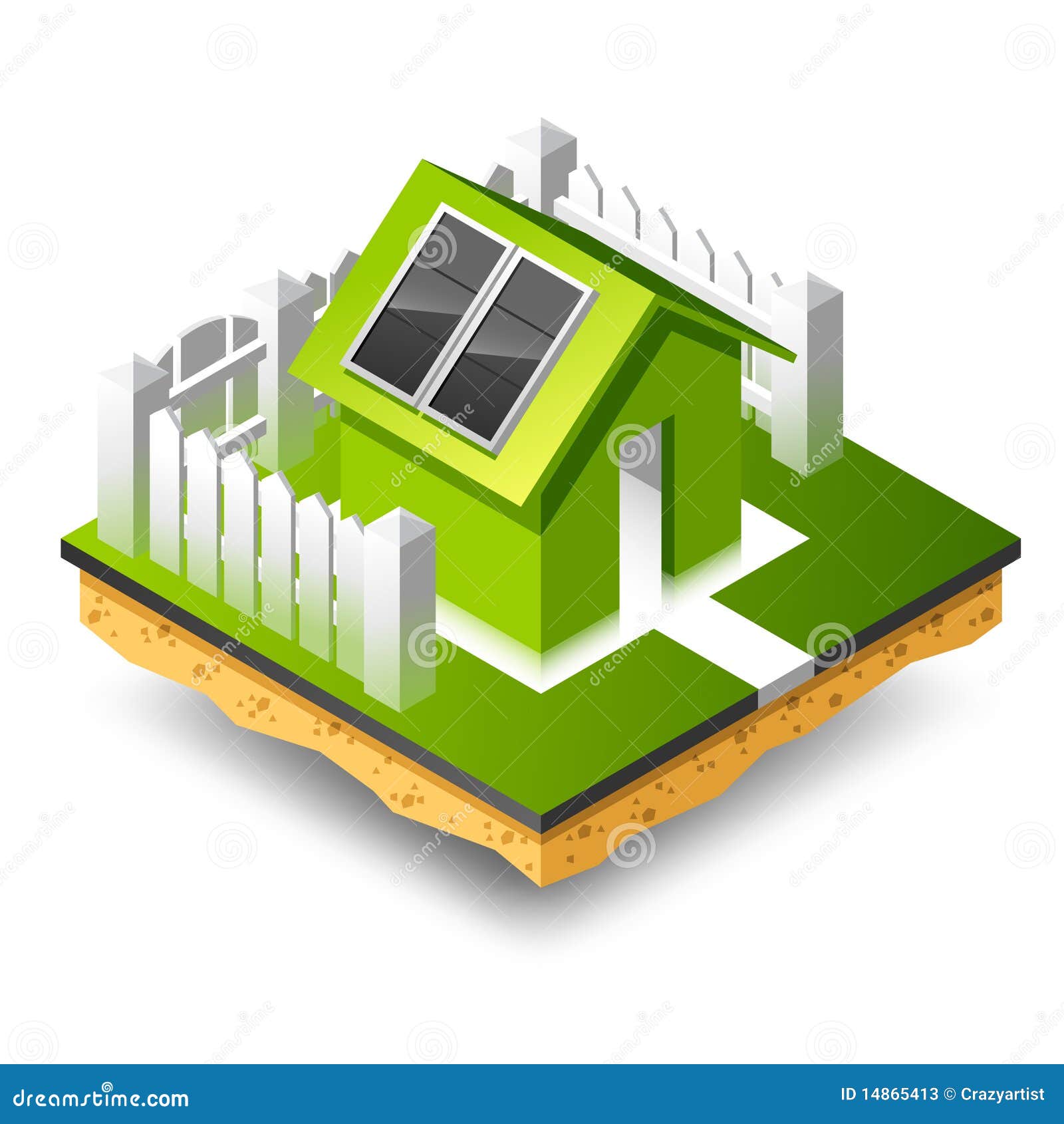 Small Red Isometric House Cartoon Vector | CartoonDealer.com #14816259