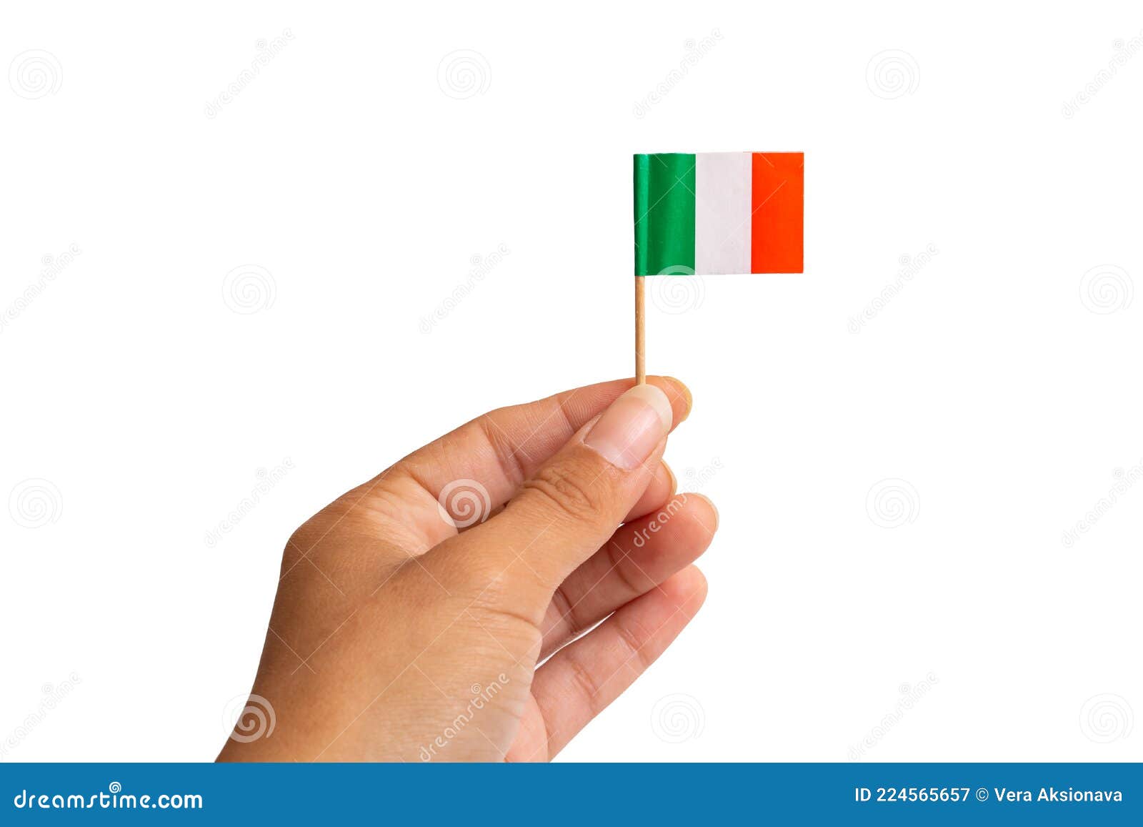 Small Italian Flag in Hand Isolated on White Background Stock Image ...