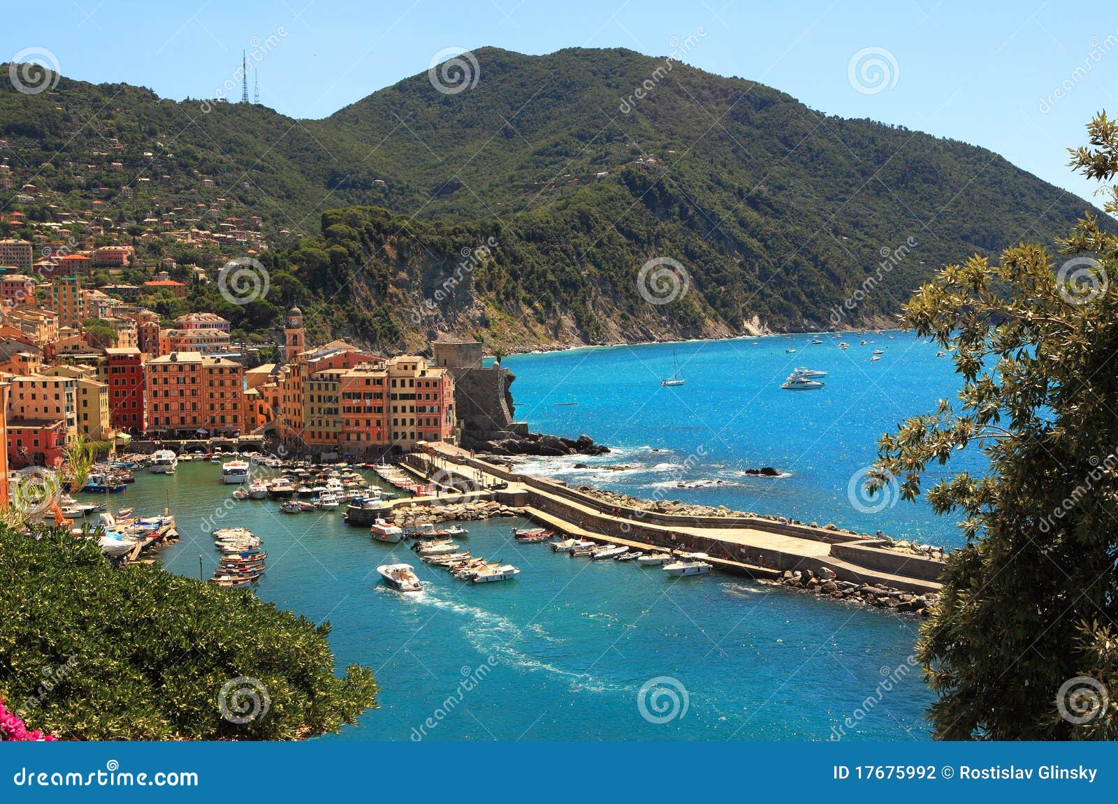 Small Italian Town on Mediterranean Sea. Stock Photo - Image of ...