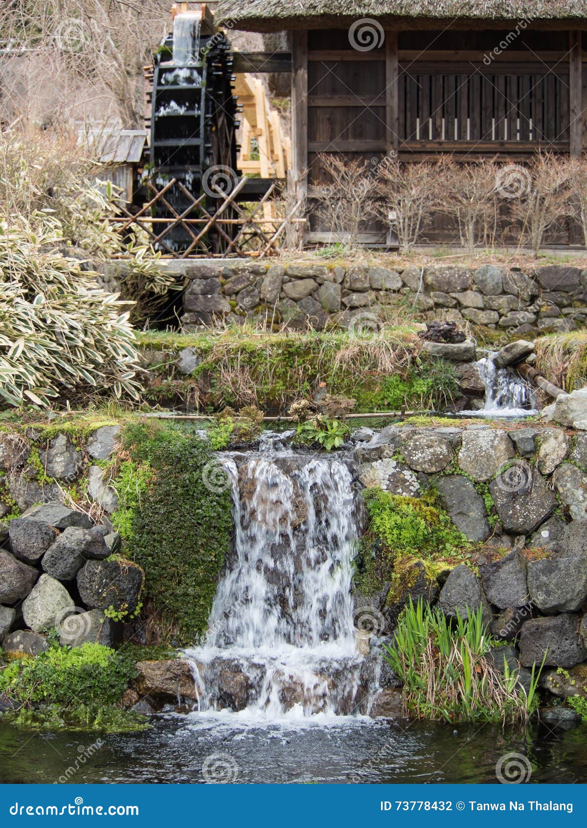 Small Japanese waterfall stock photo. Image of asian - 73778432