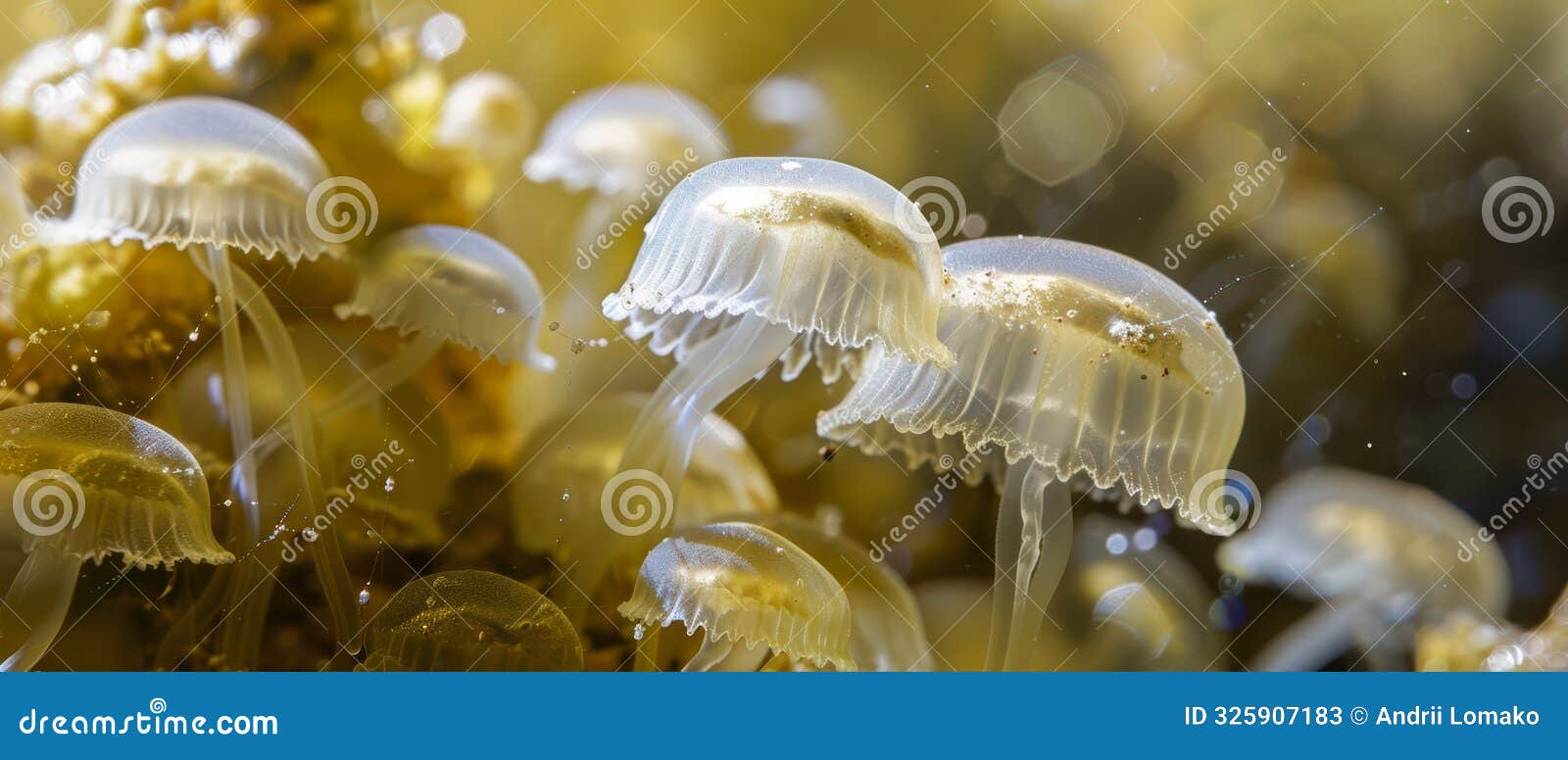 Small Jellyfish Cluster in Seaweed during Daytime Stock Image - Image ...
