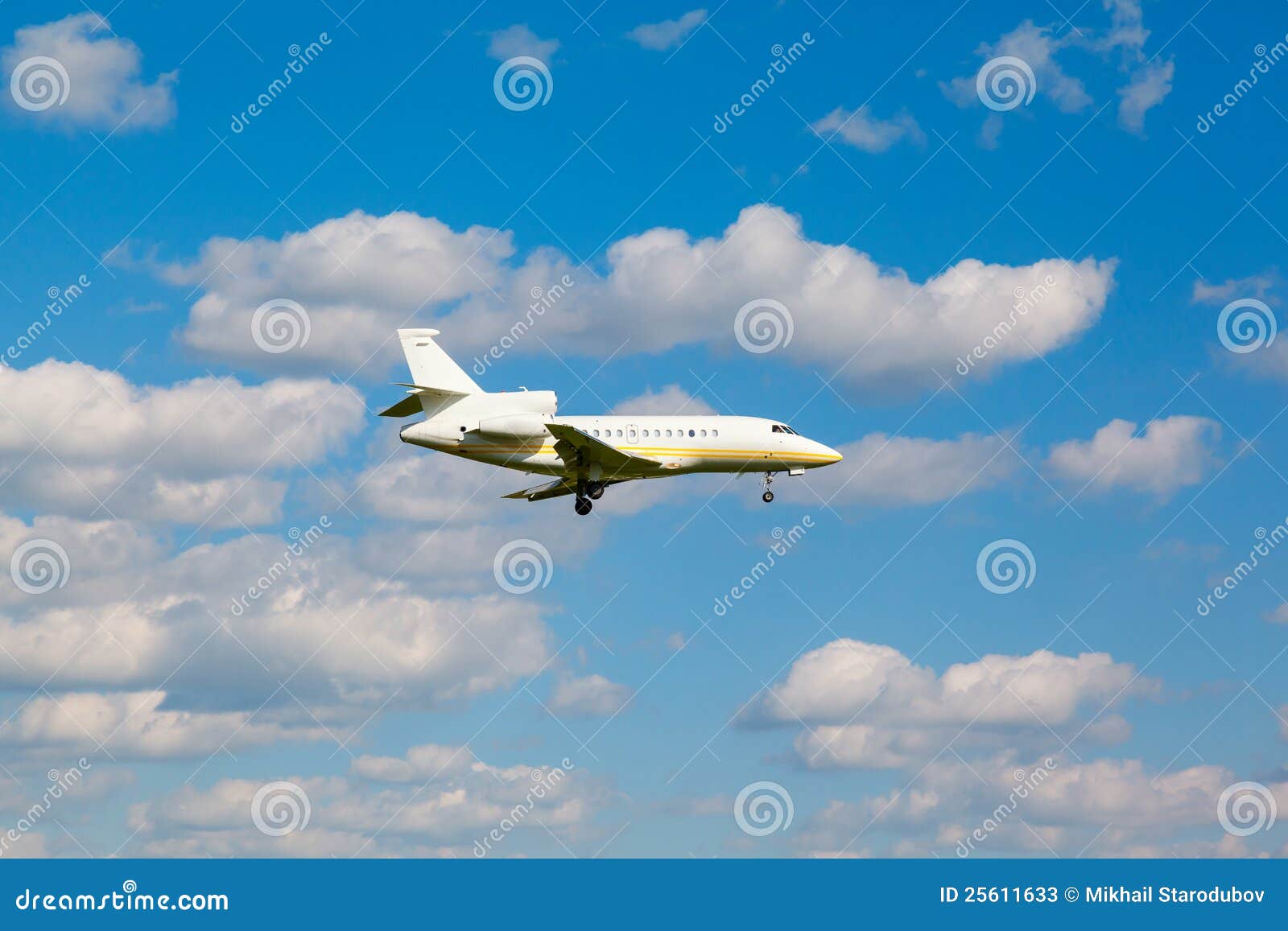 A Small Jet Private Jet Comes in To Land Stock Image - Image of tarmac ...