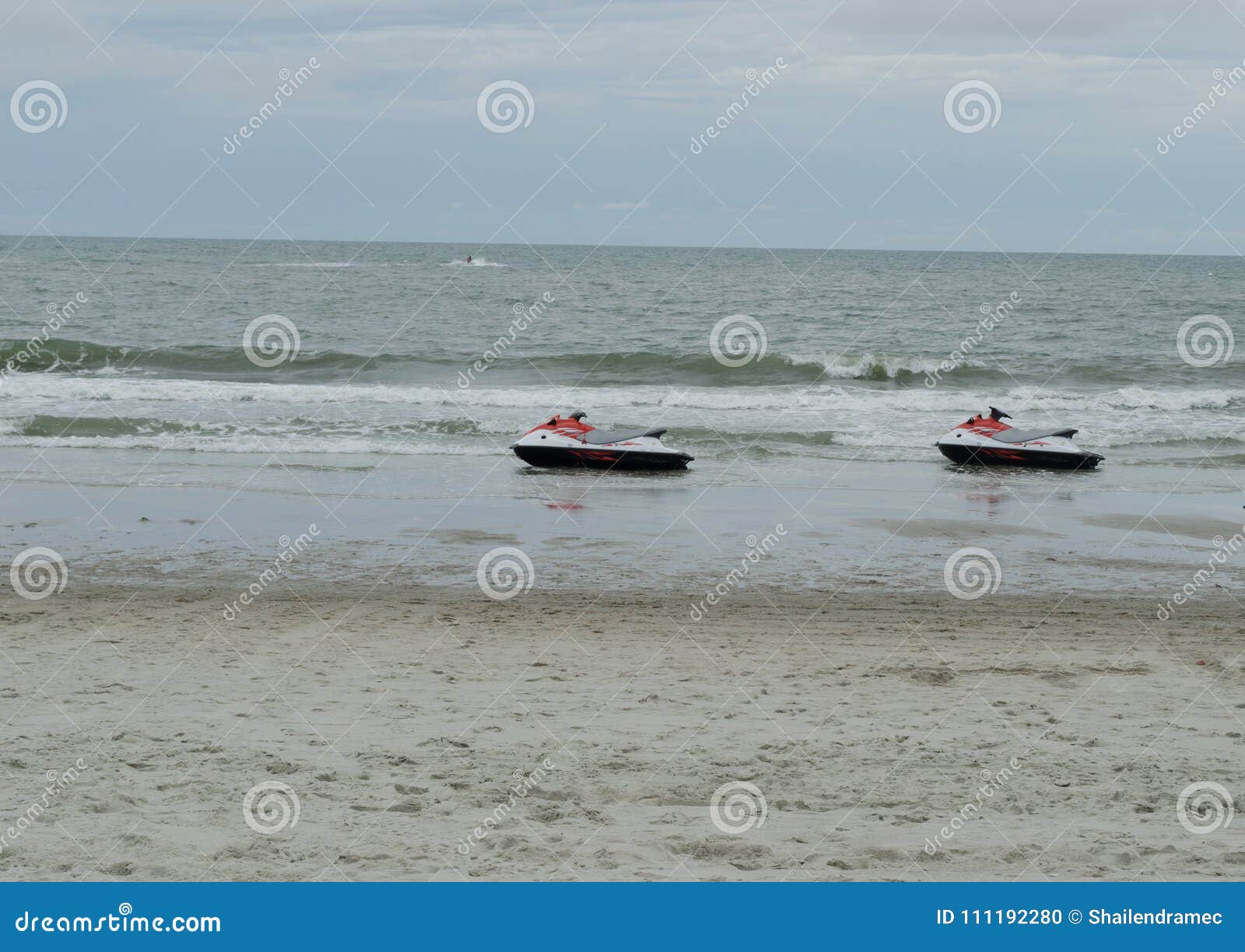 Small jet ski in ocean stock photo. Image of middle - 111192280