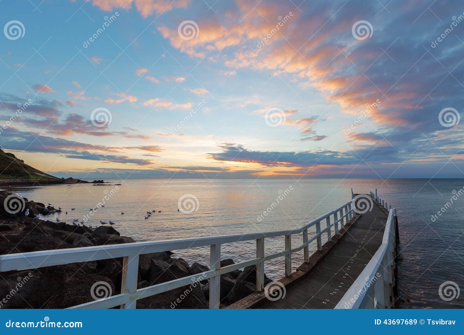 Small Jetty Leading into the Sunset Stock Image - Image of australia ...