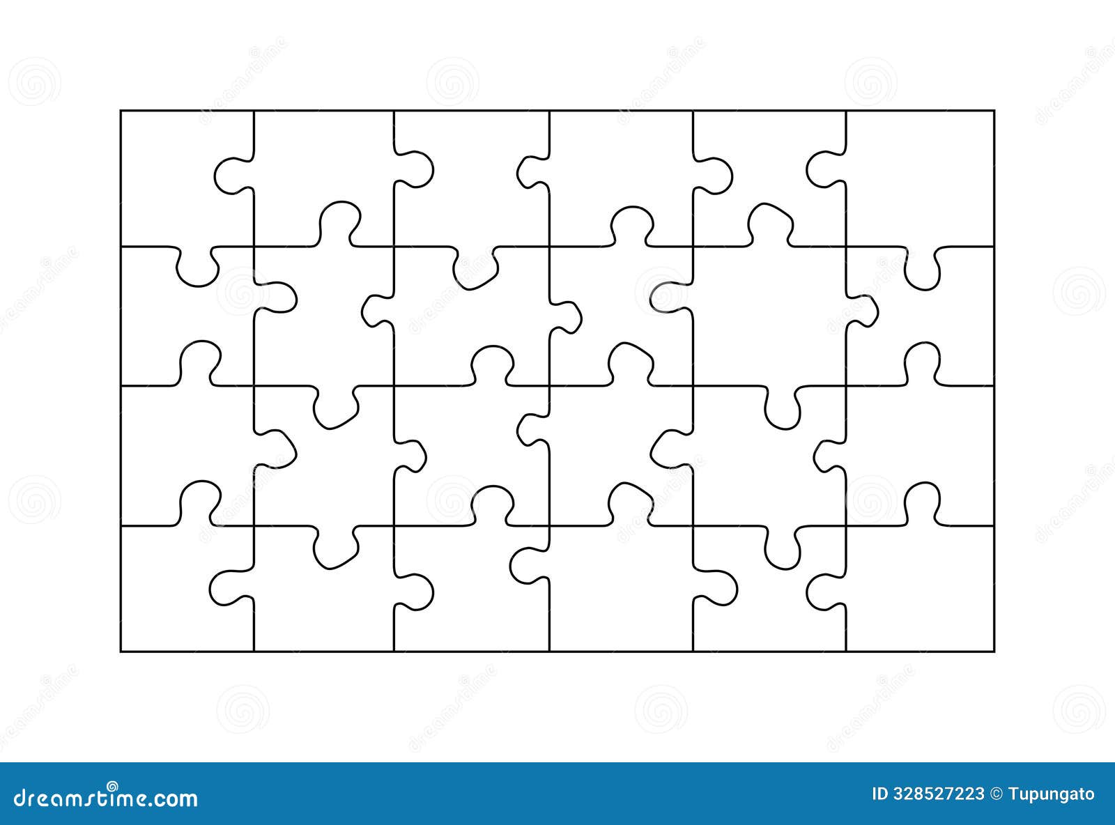 Small Jigsaw Puzzle Cutting Template Stock Vector - Illustration of ...