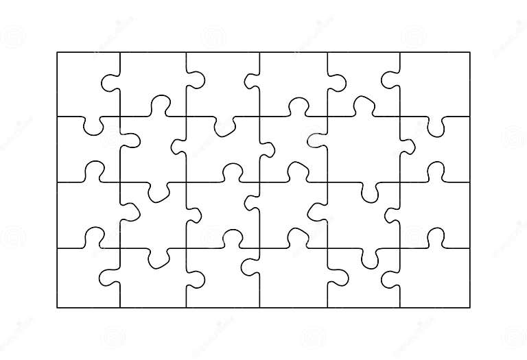 Small Jigsaw Puzzle Cutting Template Stock Vector - Illustration of ...