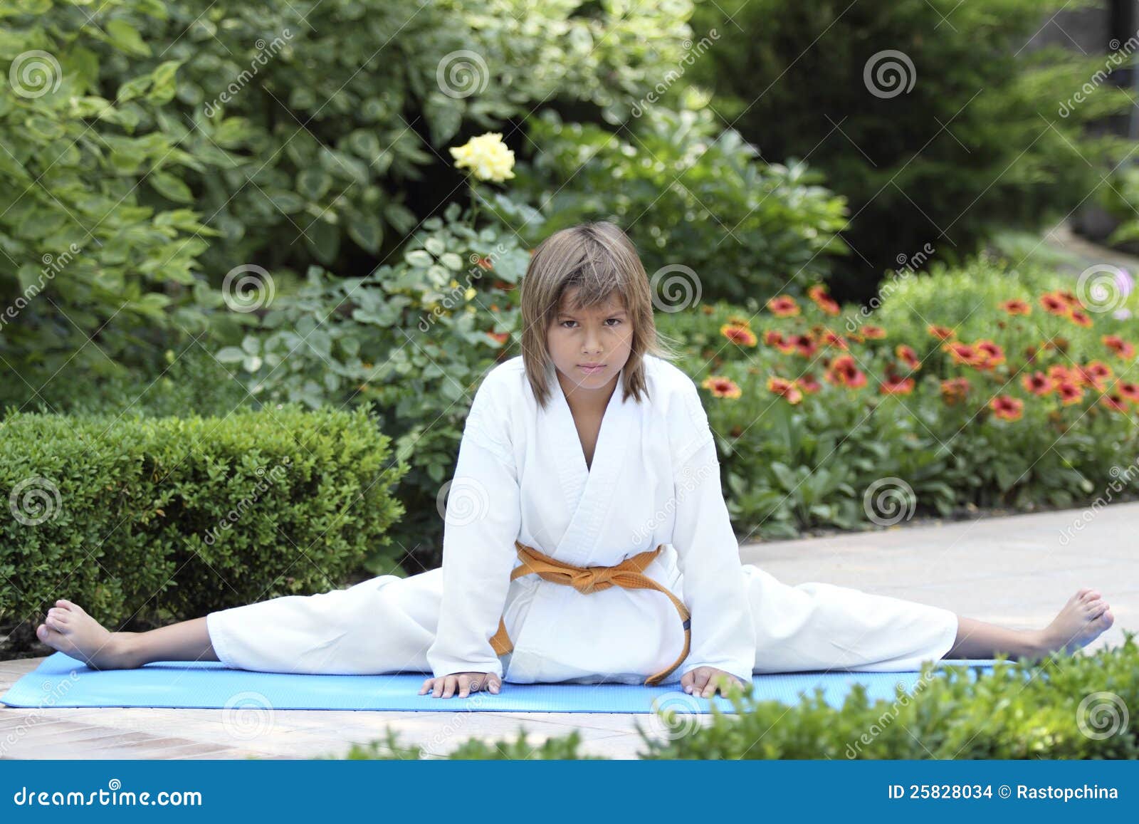 Karate Boy Sitting In White Kimono Royalty-Free Stock Photography ...