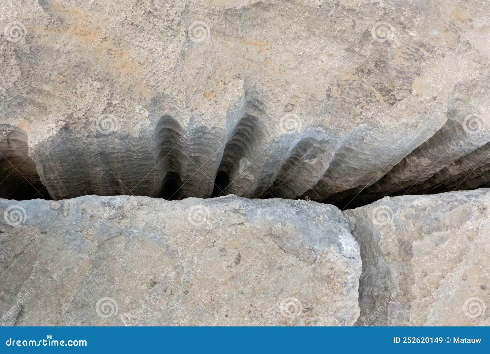 Limestone Dissolved By Trickling Water Has Formed Both Stalagmites And ...