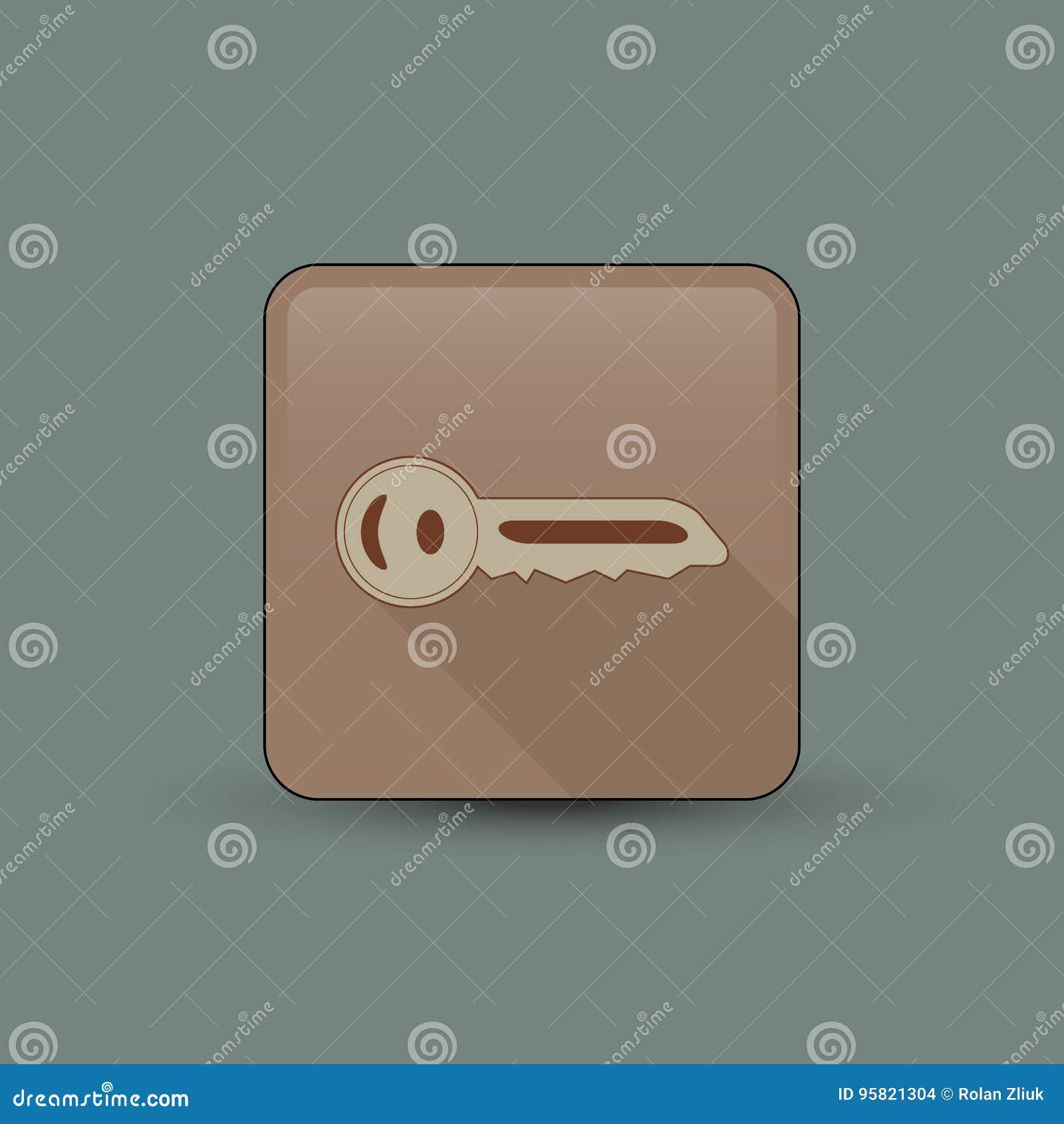 Small key icon stock vector. Illustration of estate, secure - 95821304