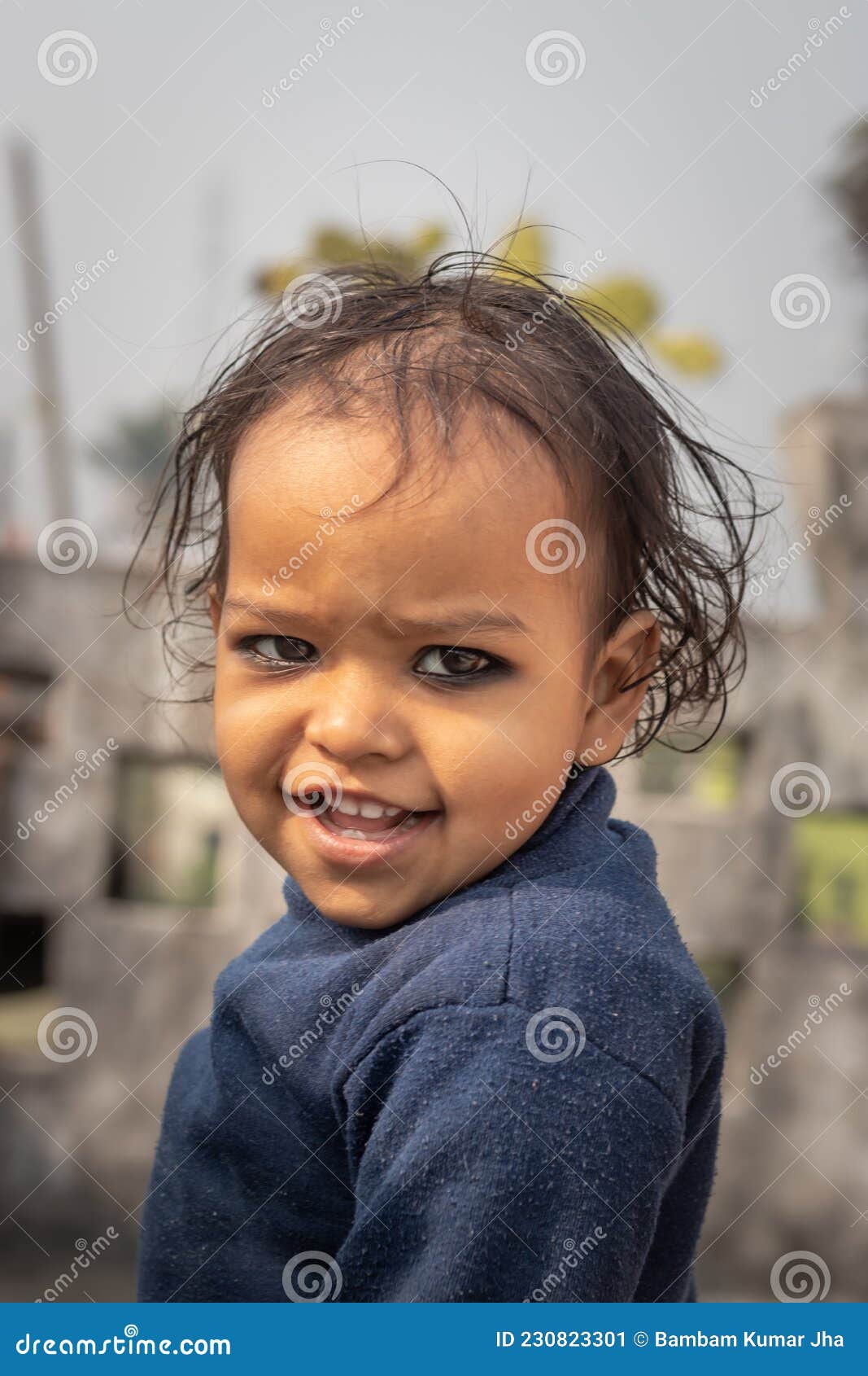 Small Kid Cute Smiling Face Close Up Shot from Flat Angle Stock Image ...