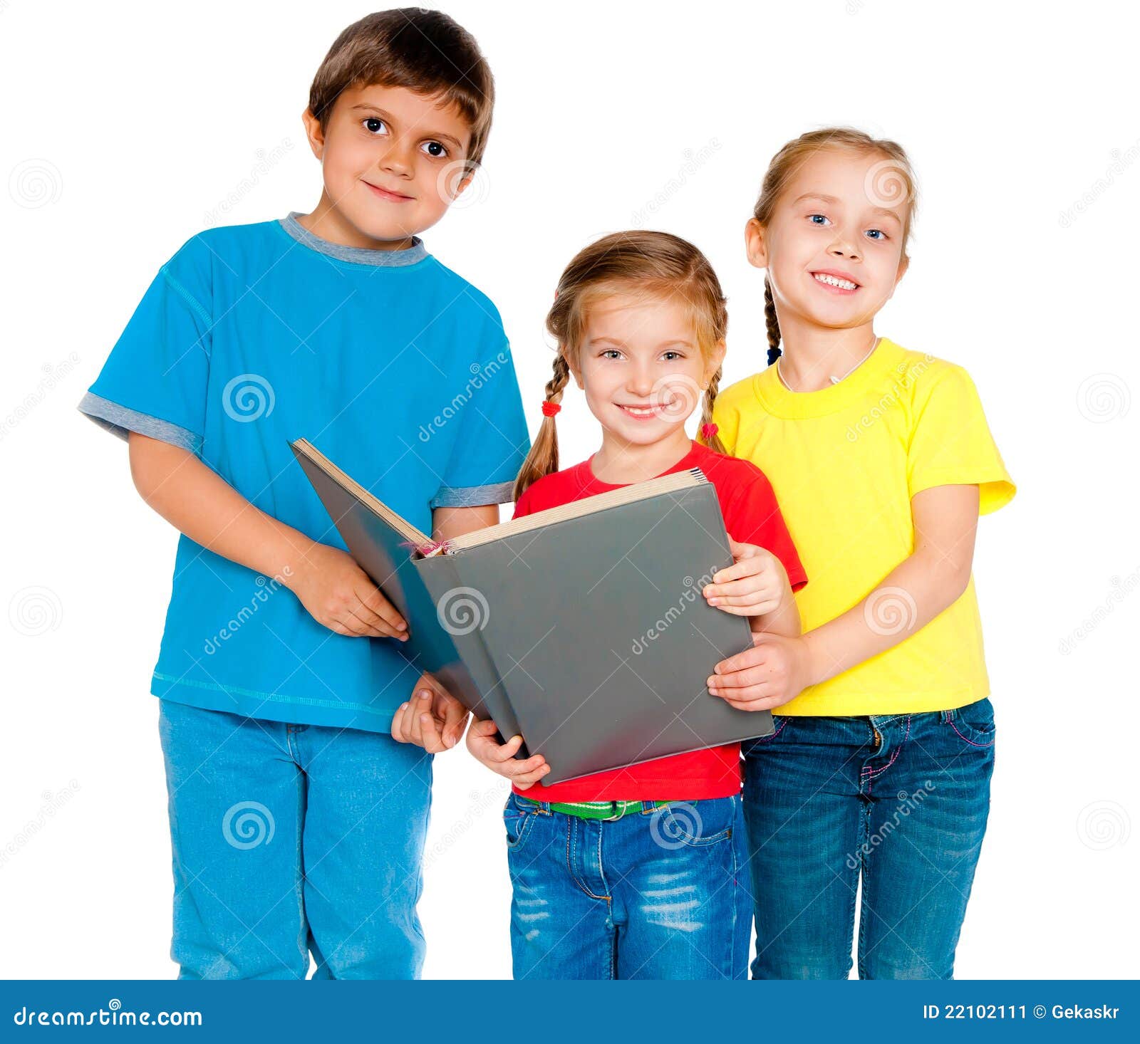 Small kids with a book stock image. Image of preschool - 22102111