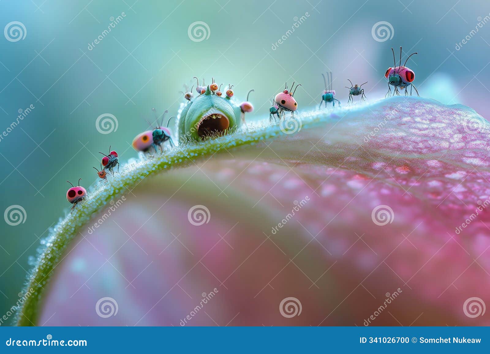 A Small Kingdom Hidden In The Petals Of A Flower, Where Tiny Creatures Roam Royalty-Free ...