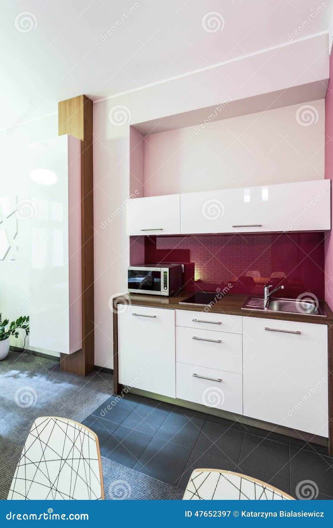 Small kitchen area stock image. Image of designed, indoors - 47652397