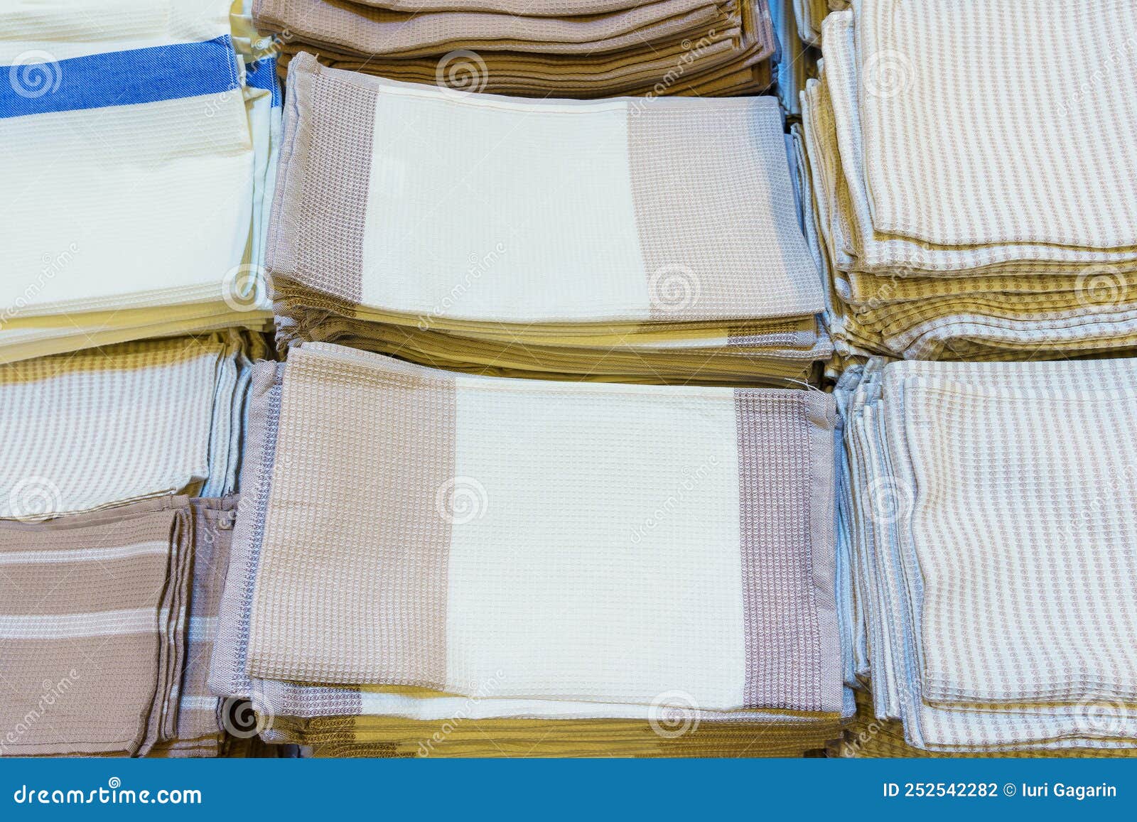 Small Kitchen Towels. Background with Copy Space Stock Photo - Image of ...