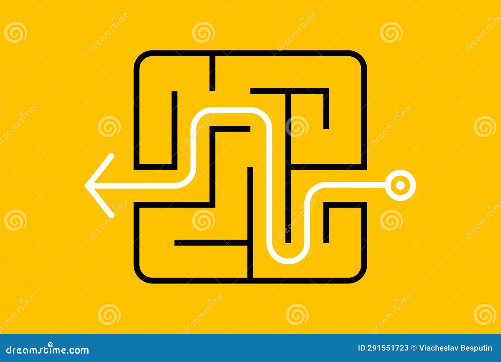 A Small Labyrinth and the Path through it. Stock Vector - Illustration ...