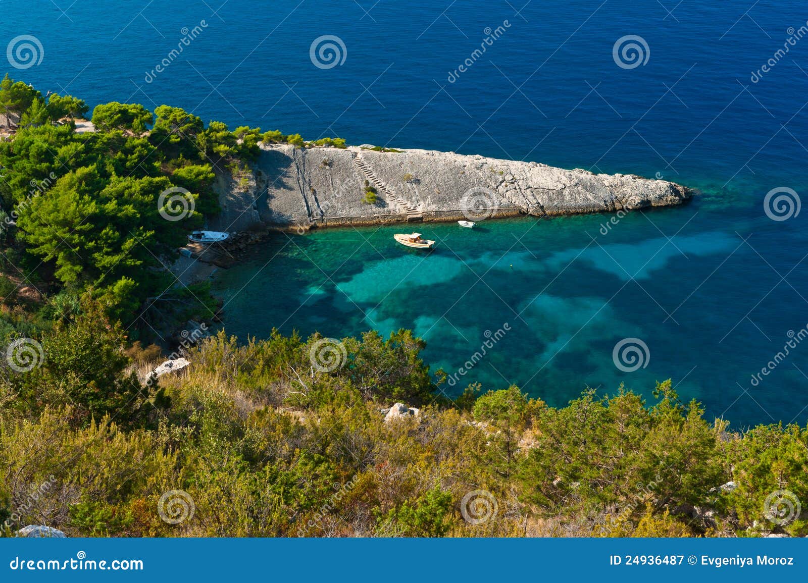 Small Lagoon and Stone Spit. Adriatic Sea Stock Image - Image of ...