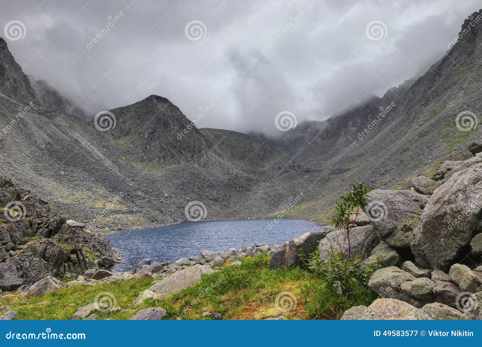 A Small Lake at the Bottom of the Mountain Basin Stock Image - Image of ...
