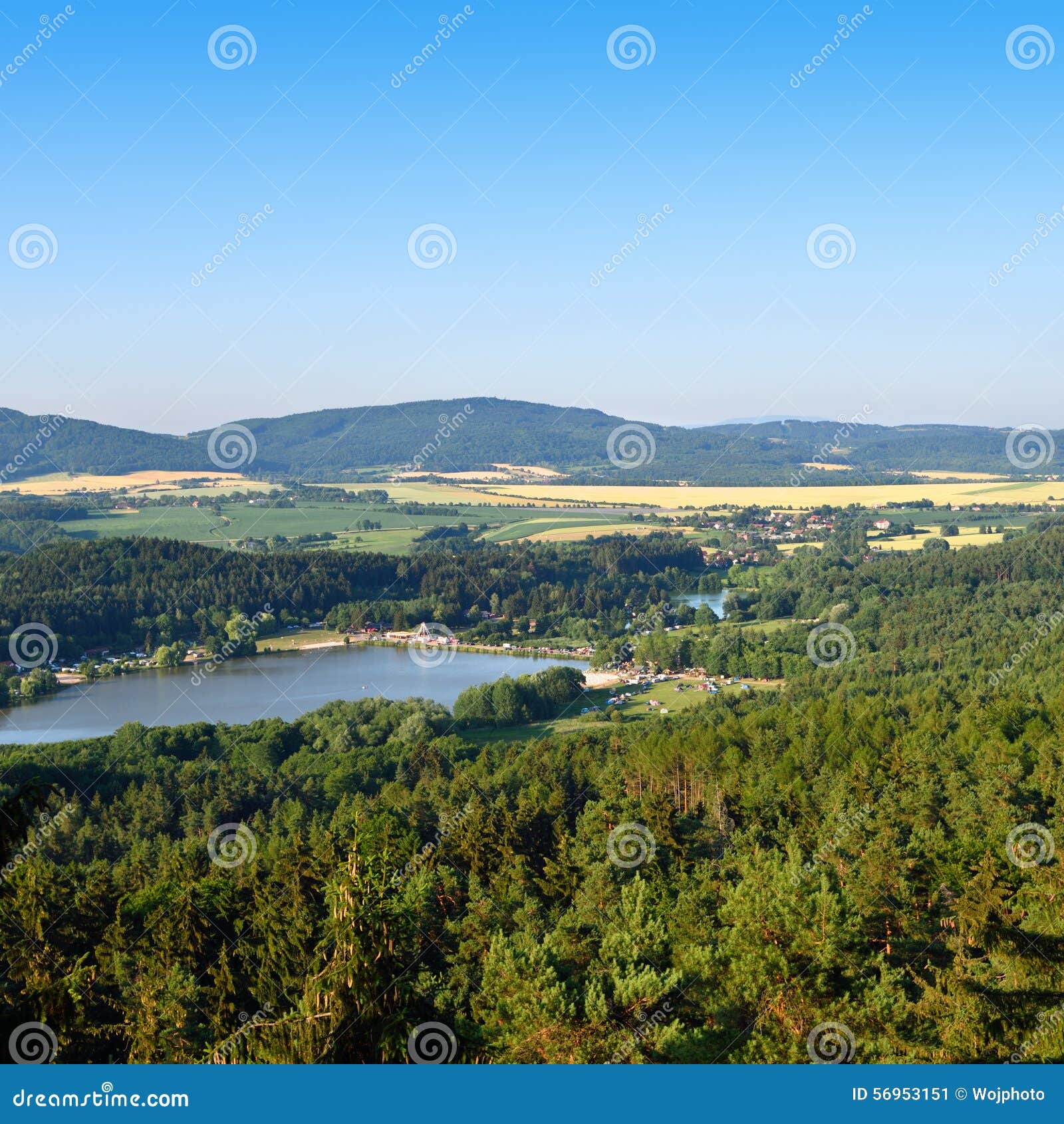 Small Lake in the Forest Under Clear Sky Stock Image - Image of horizon ...