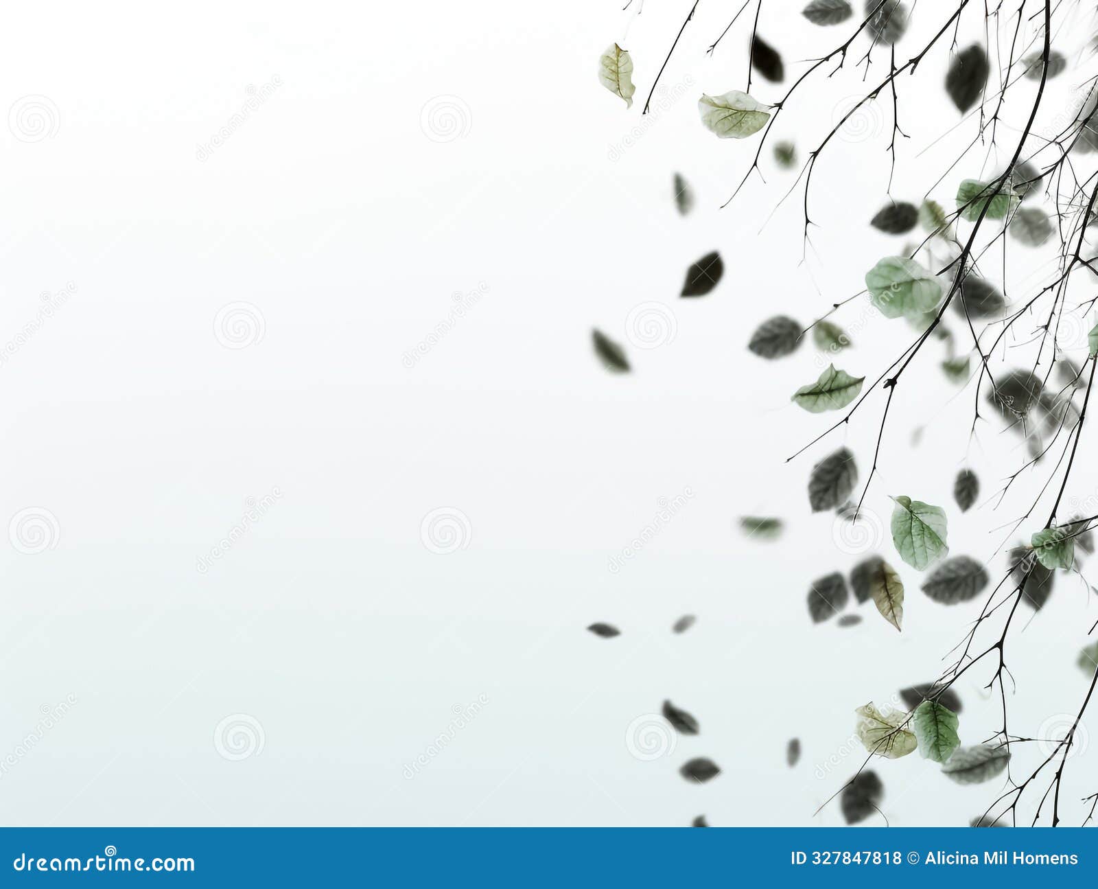 Small Leaves Falling on a White Background Stock Illustration ...