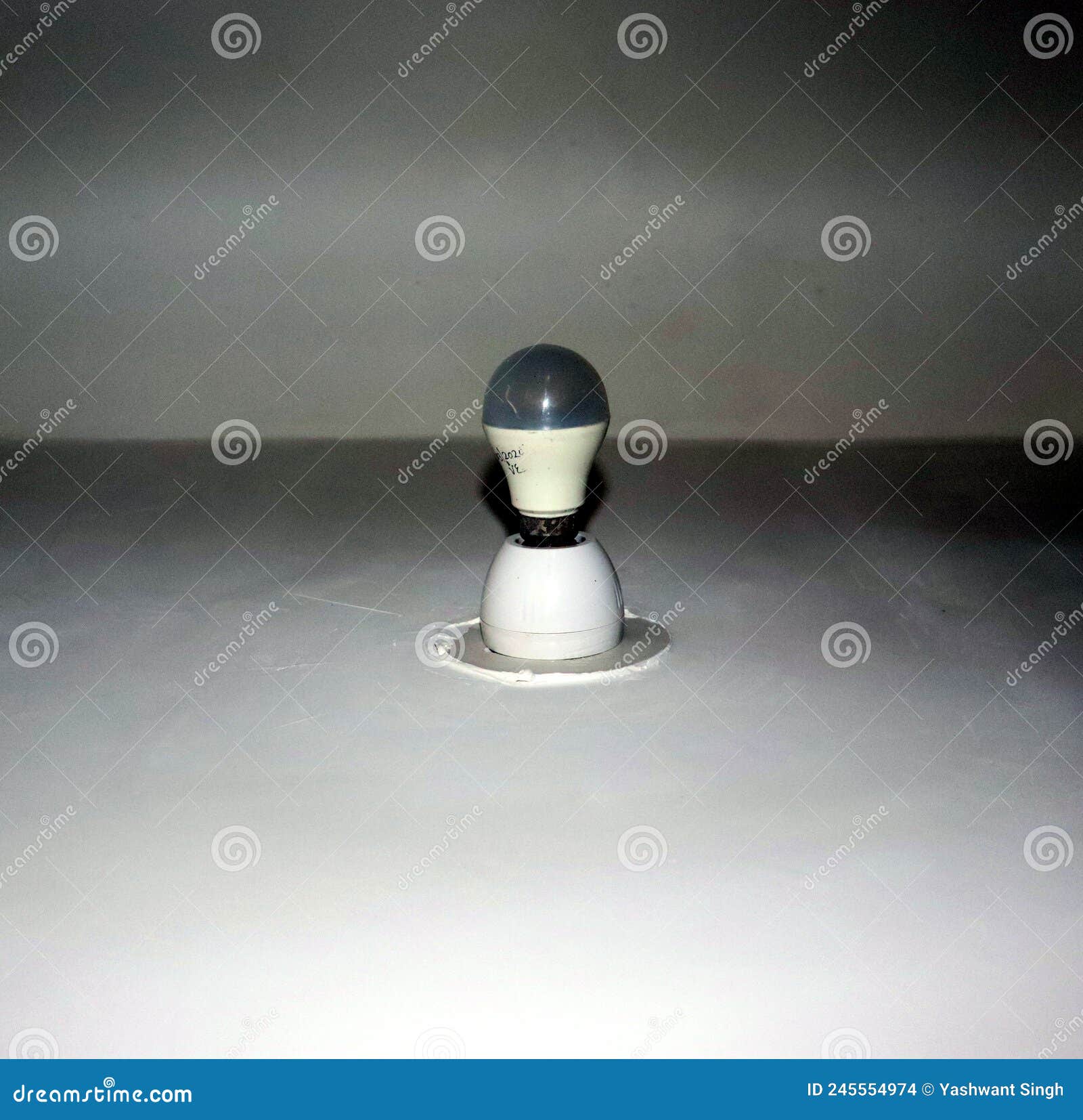 Small Led Blue Light Hanging on Wire Stock Photo - Image of decorative ...