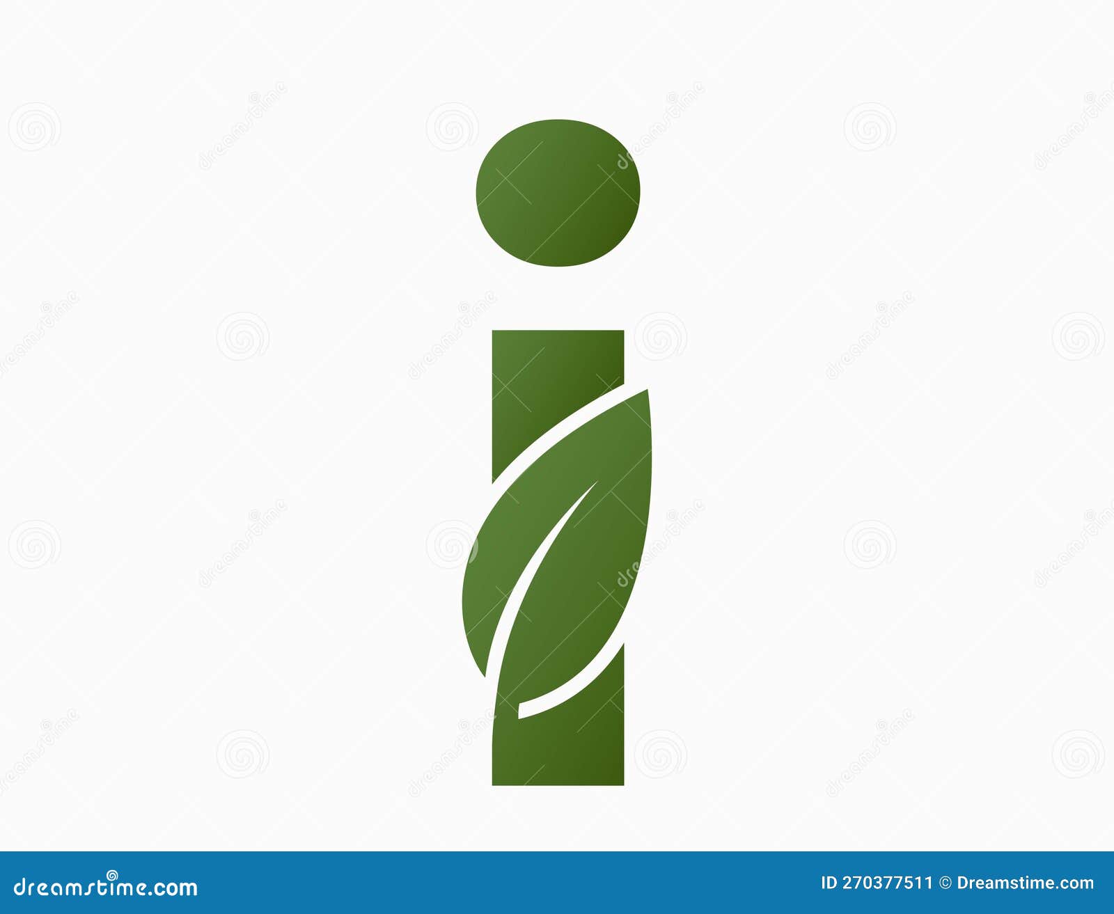 Small Letter I with Leaf. Creative Alphabet Logotype Stock Vector ...