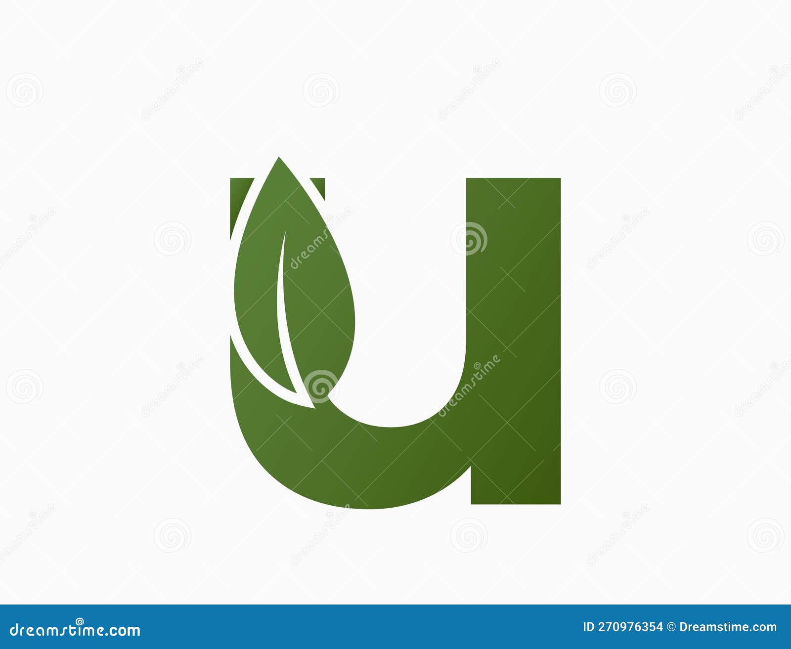 Small Letter U with Leaf. Creative Eco Logo. Nature and Environment ...