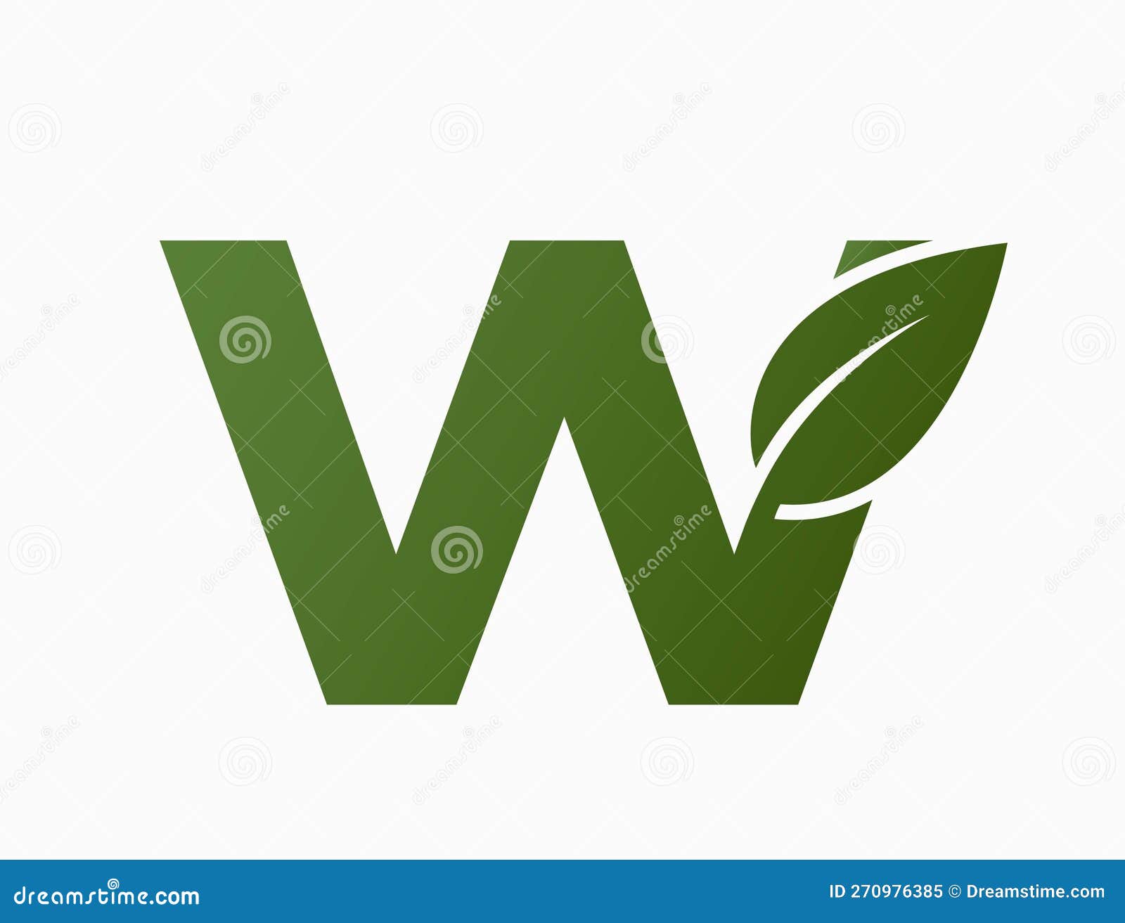 Small Letter W with Leaf. Creative Alphabet Eco Logotype. Nature and ...
