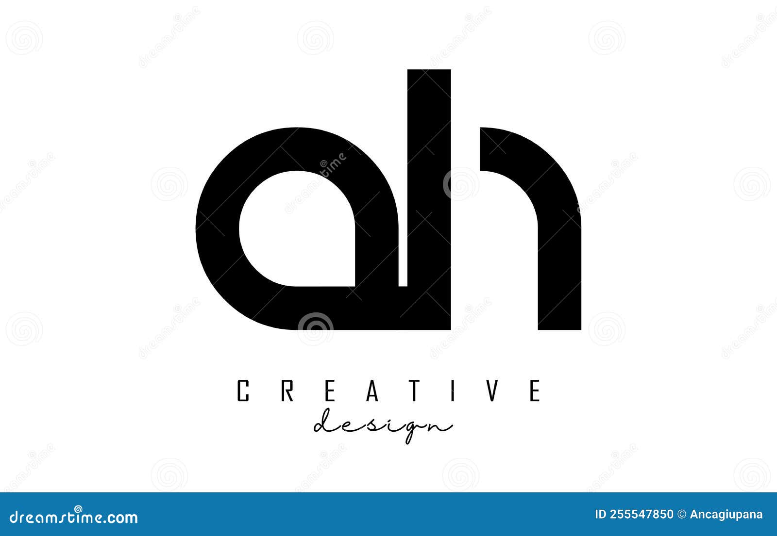 Small Letters Ah a H Logo with a Minimalist Design. Letters with ...
