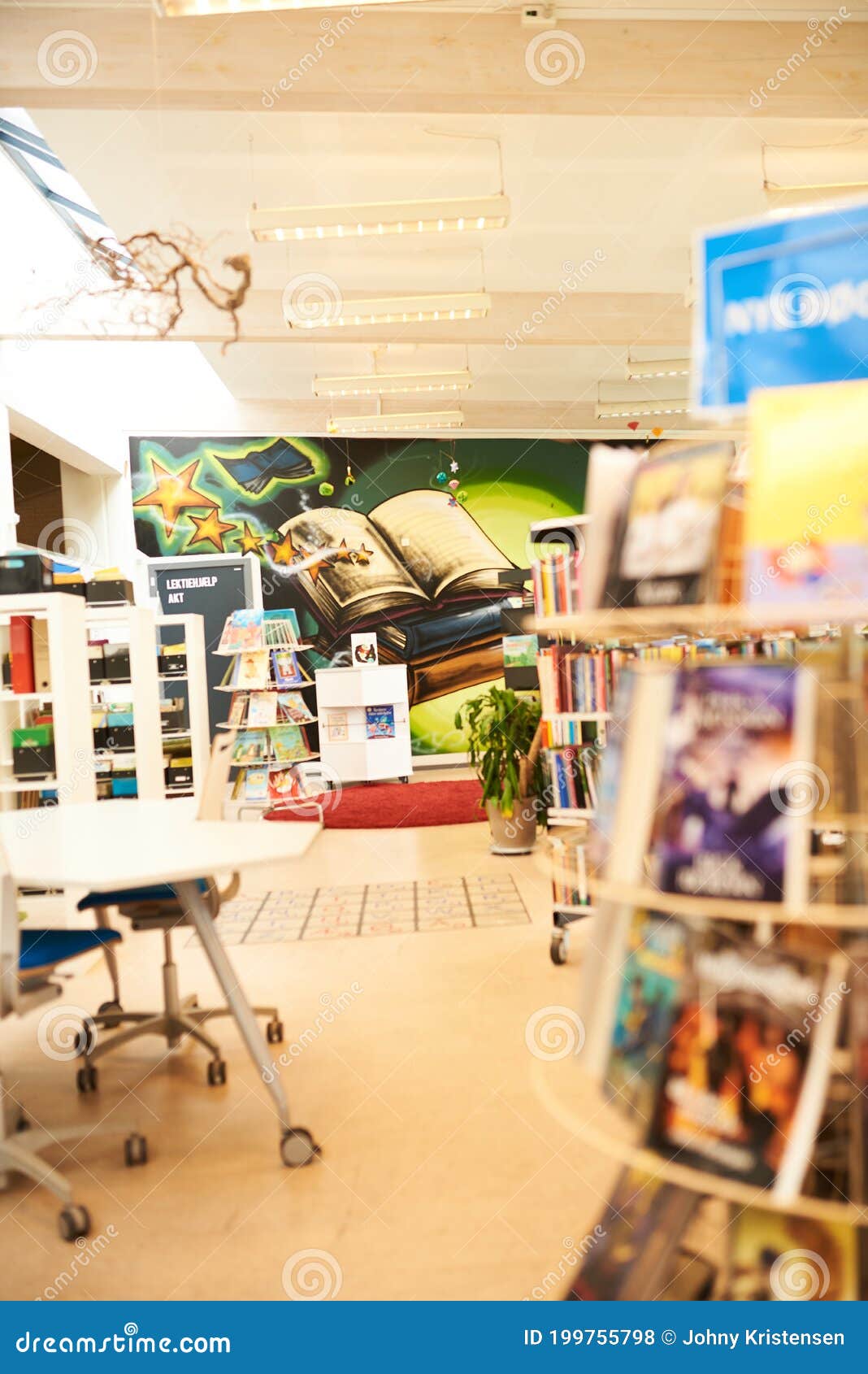 Small Library at a School with Art on the Wall Editorial Stock Photo ...