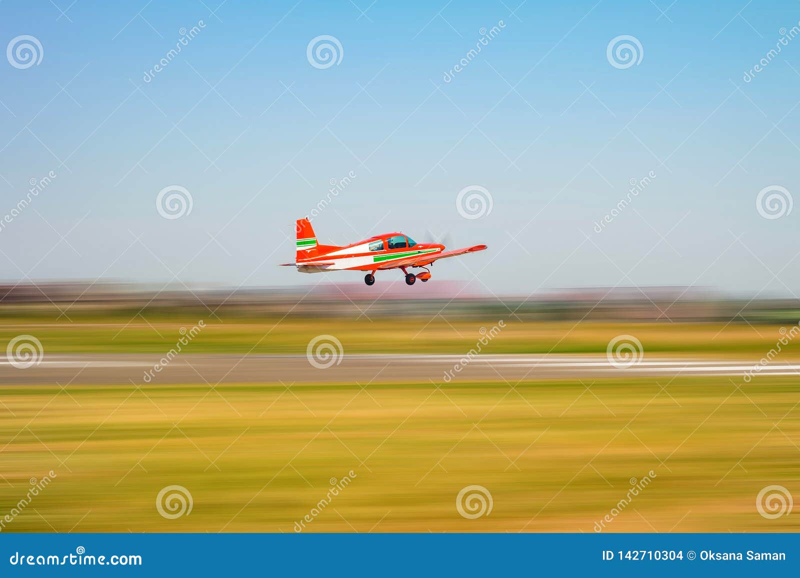Small Light Private Plane is Taking Off Editorial Stock Image - Image ...