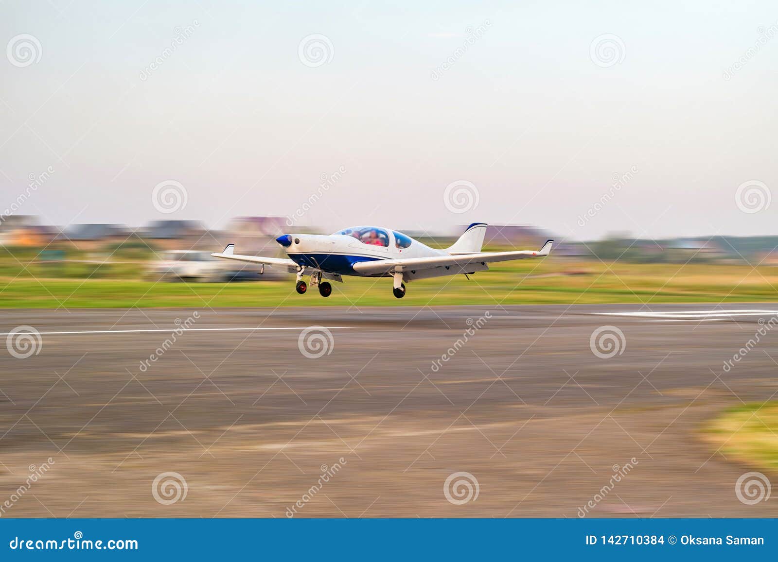 Small Light Private Plane is Taking Off Stock Photo - Image of ...