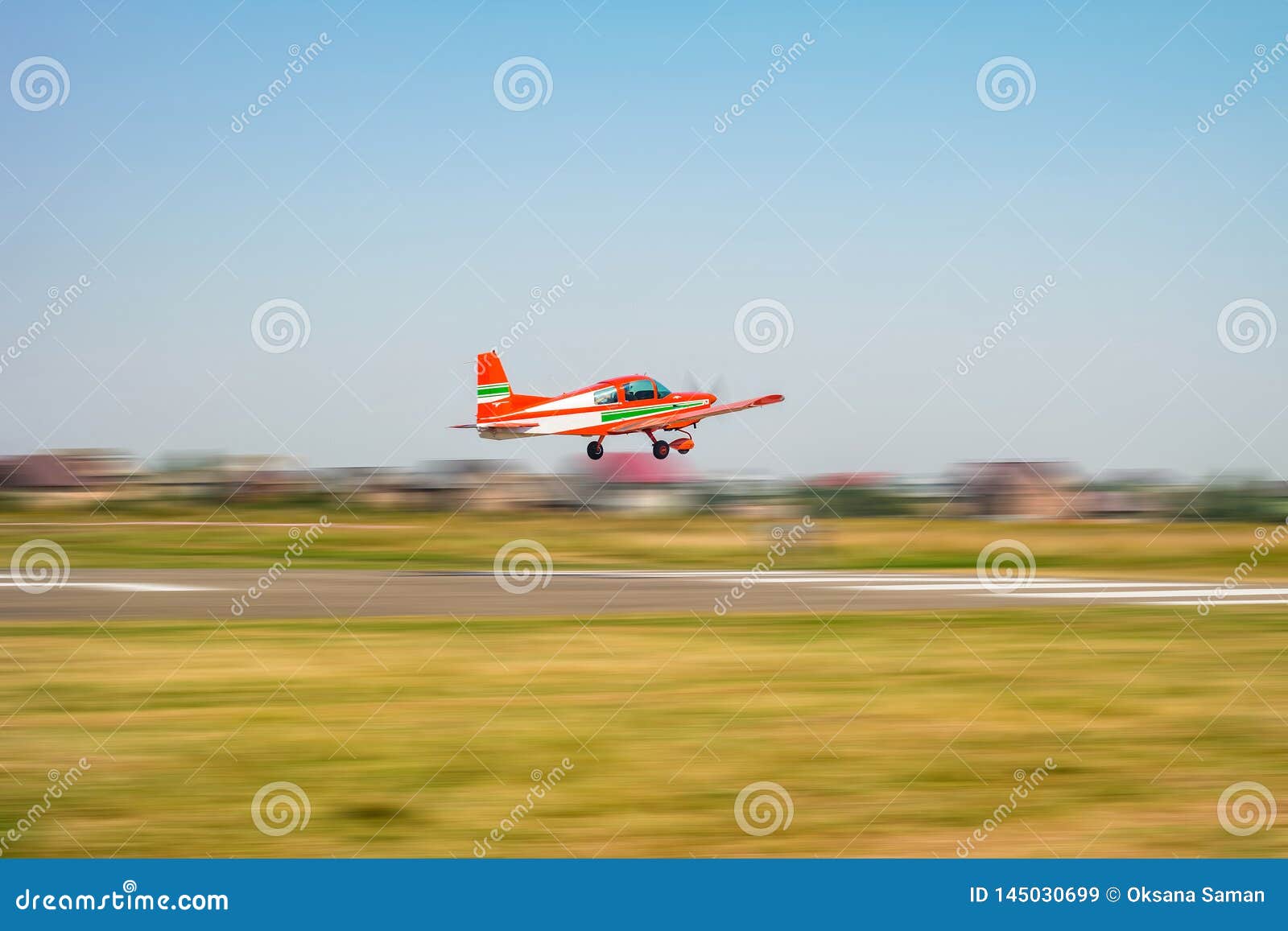 Small Light Private Plane is Taking Off Stock Image - Image of airplane ...