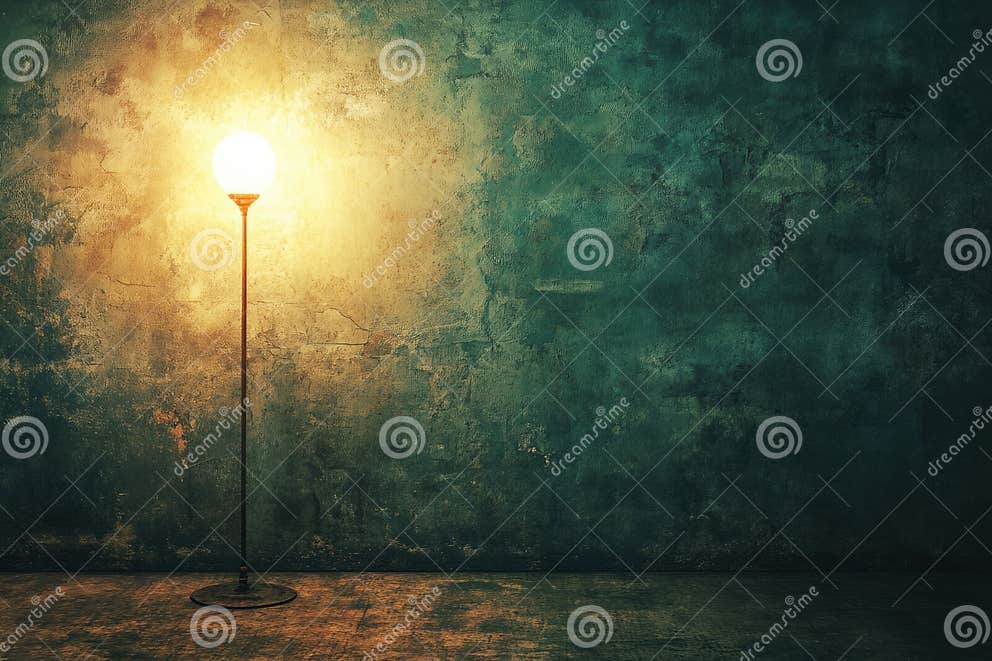 A Small Light Source Brightens an Empty Room, Casting Shadows on ...