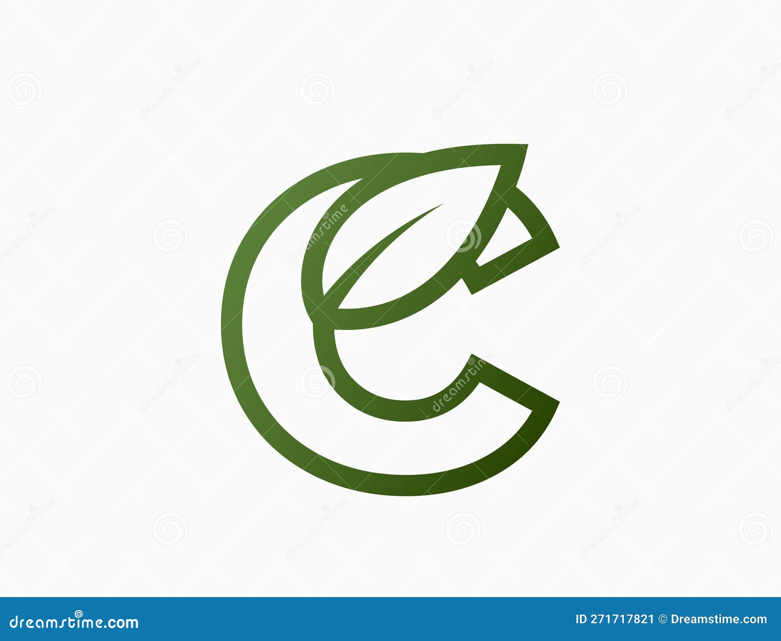 Small Line Letter C with Leaf. Alphabet Eco Logotype Stock Vector ...