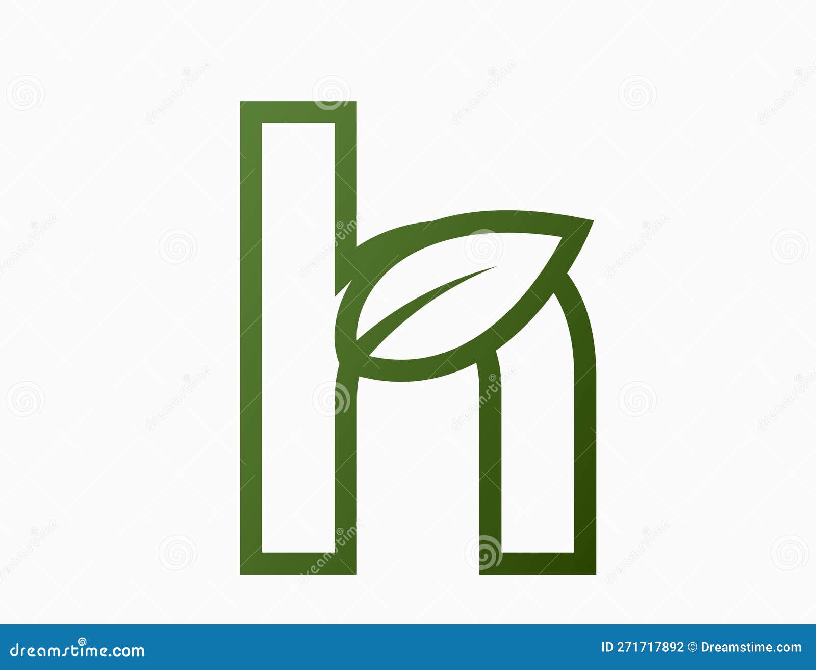 Small Line Letter H with Leaf. Creative Eco Logo Stock Vector ...