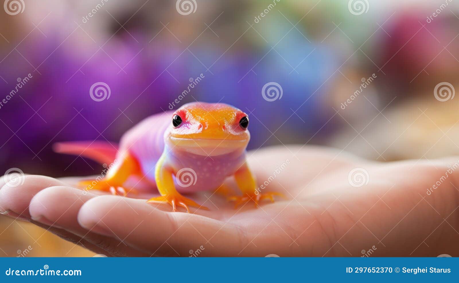 Small Lizard Perched On Top Of Green Plant. The Lizard Has Spiky ...