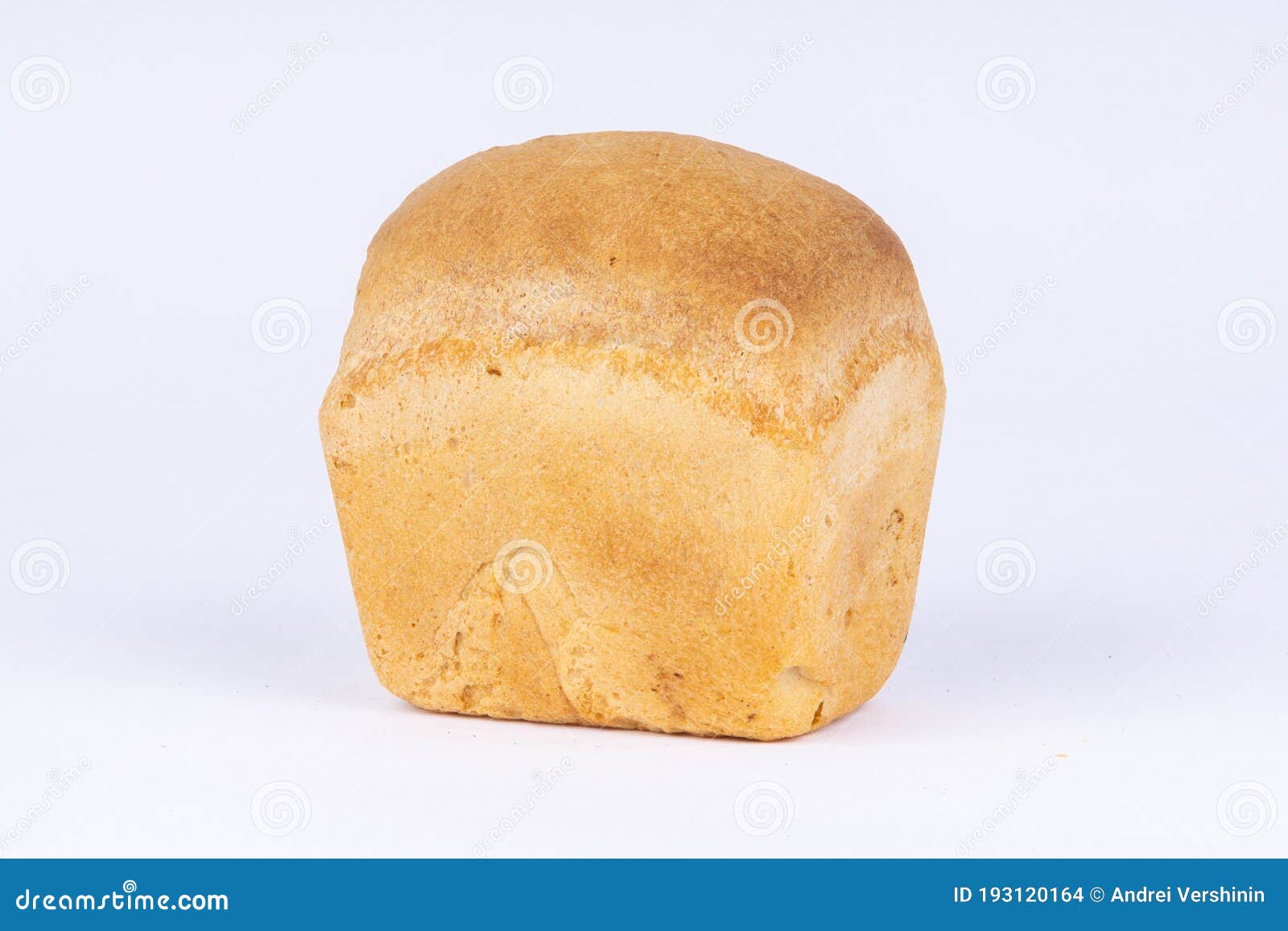 A Small Loaf of Fresh Crunchy Wheat Bread on a White Background Stock ...