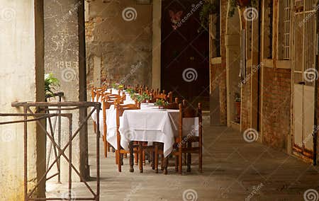 Small local restaurant stock image. Image of tables, venetian - 38115403