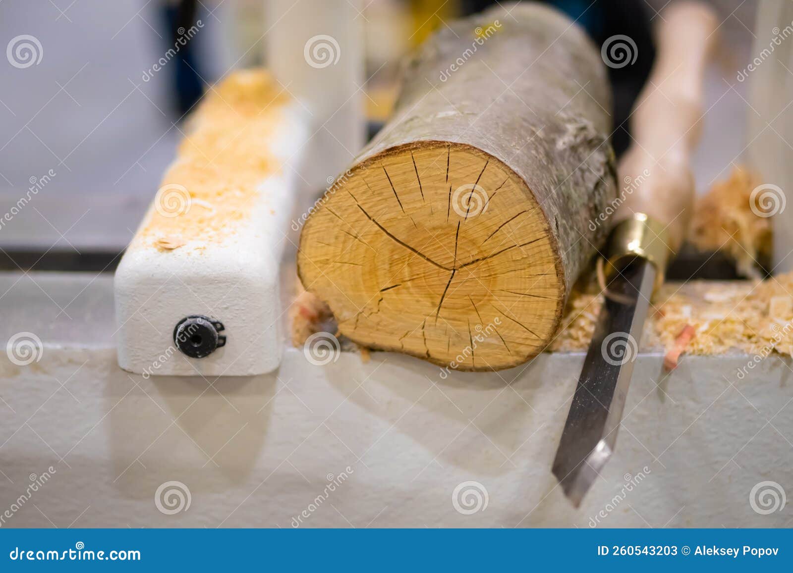 Carpenter Workbench With Industrial Circular Saw Machine, Wooden Boards ...