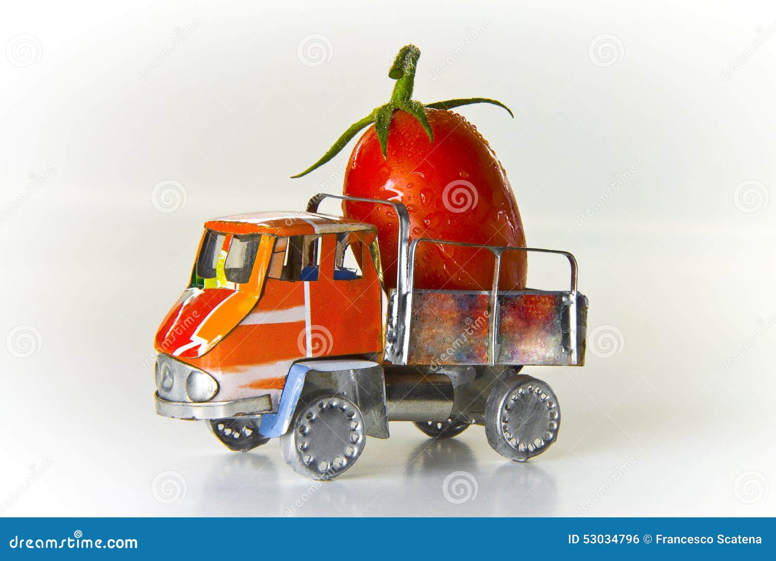 Small Lorry Loaded with One Big Red Tomato Stock Photo - Image of lorry ...