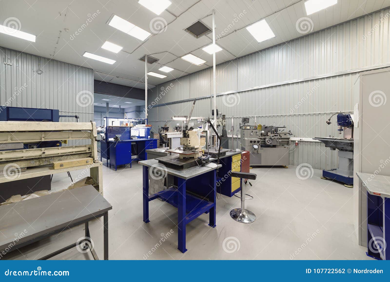 A Small Machine Assembly Shop. Stock Photo - Image of object, machine ...