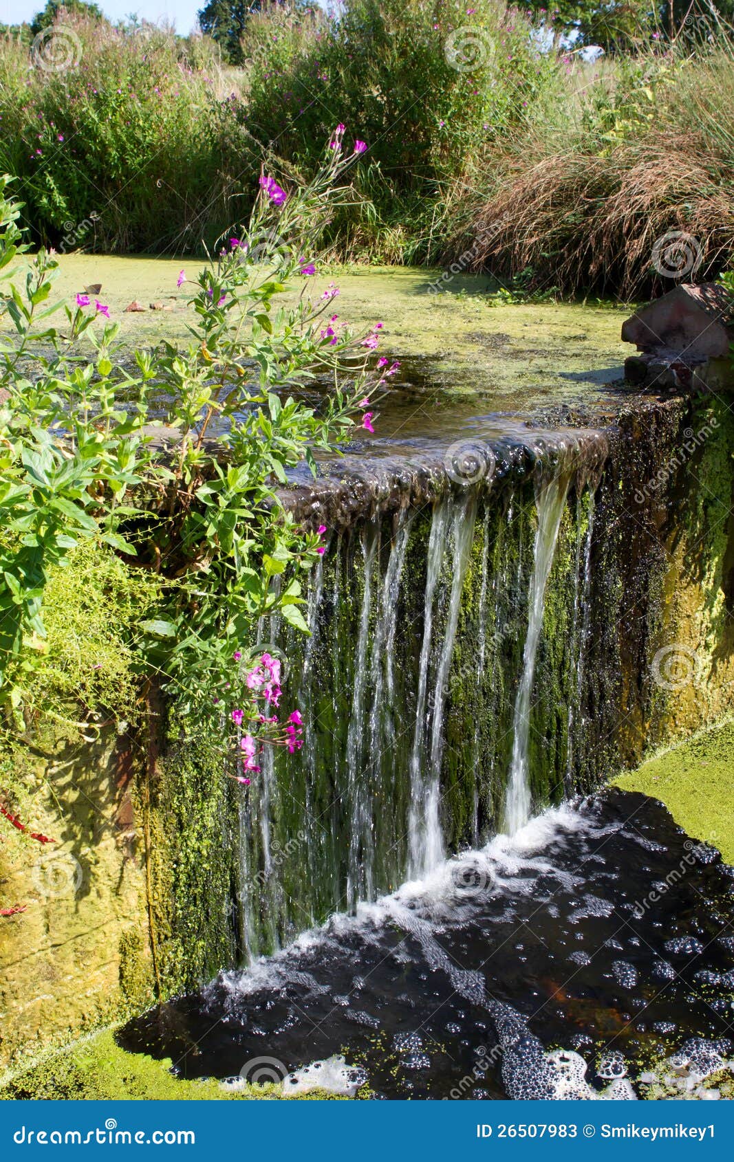 Small Man Made Waterfall in Countryside Stock Image - Image of england ...