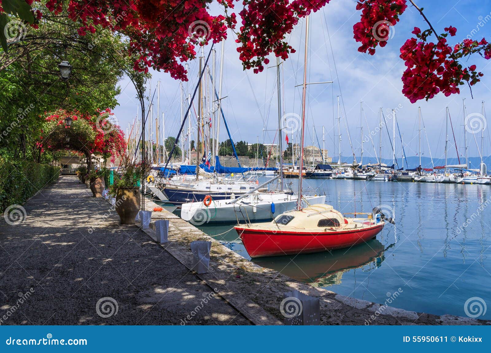 Small Marina in Corfu Island, Greece Stock Image - Image of summer ...