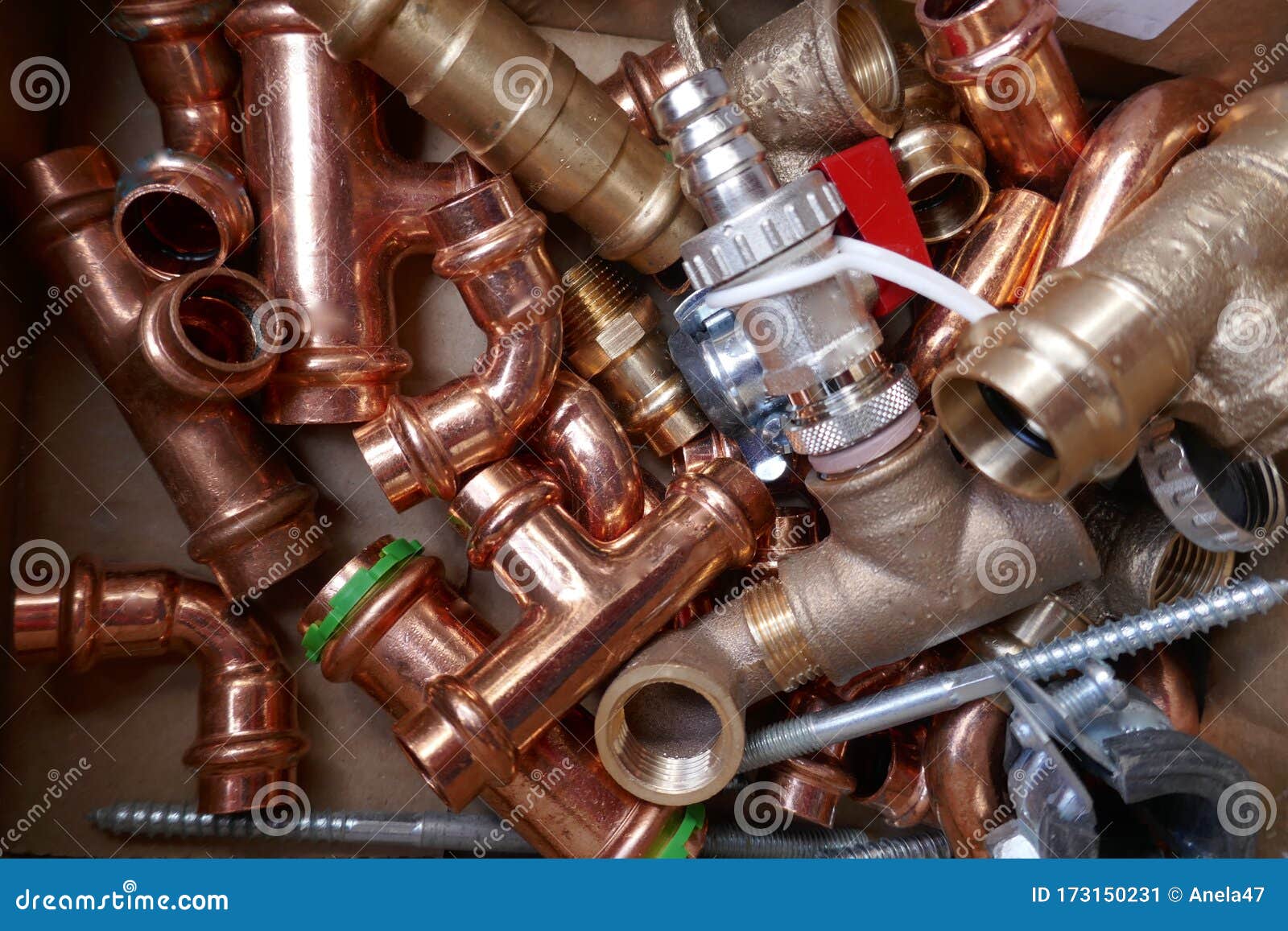 Small Material for Plumbers and Heating Installers. Copper, Brass ...