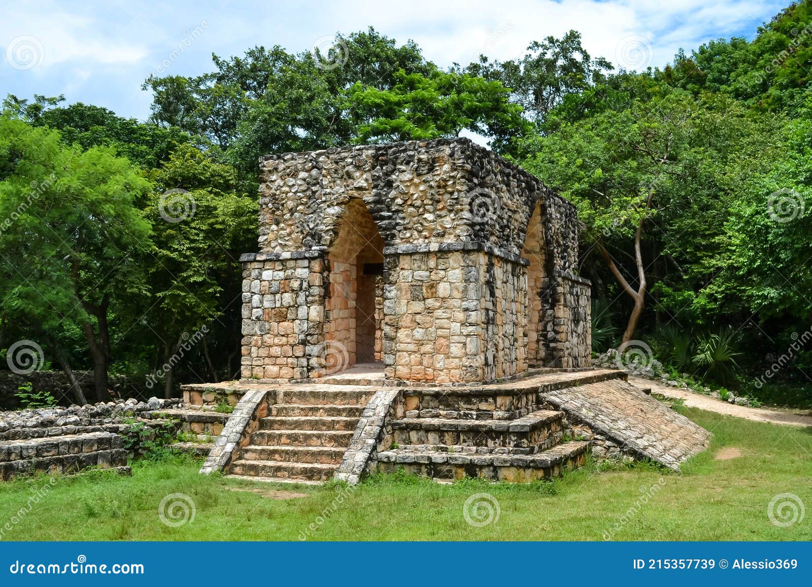 Small Mayan temple stock image. Image of lifestyle, travel - 215357739