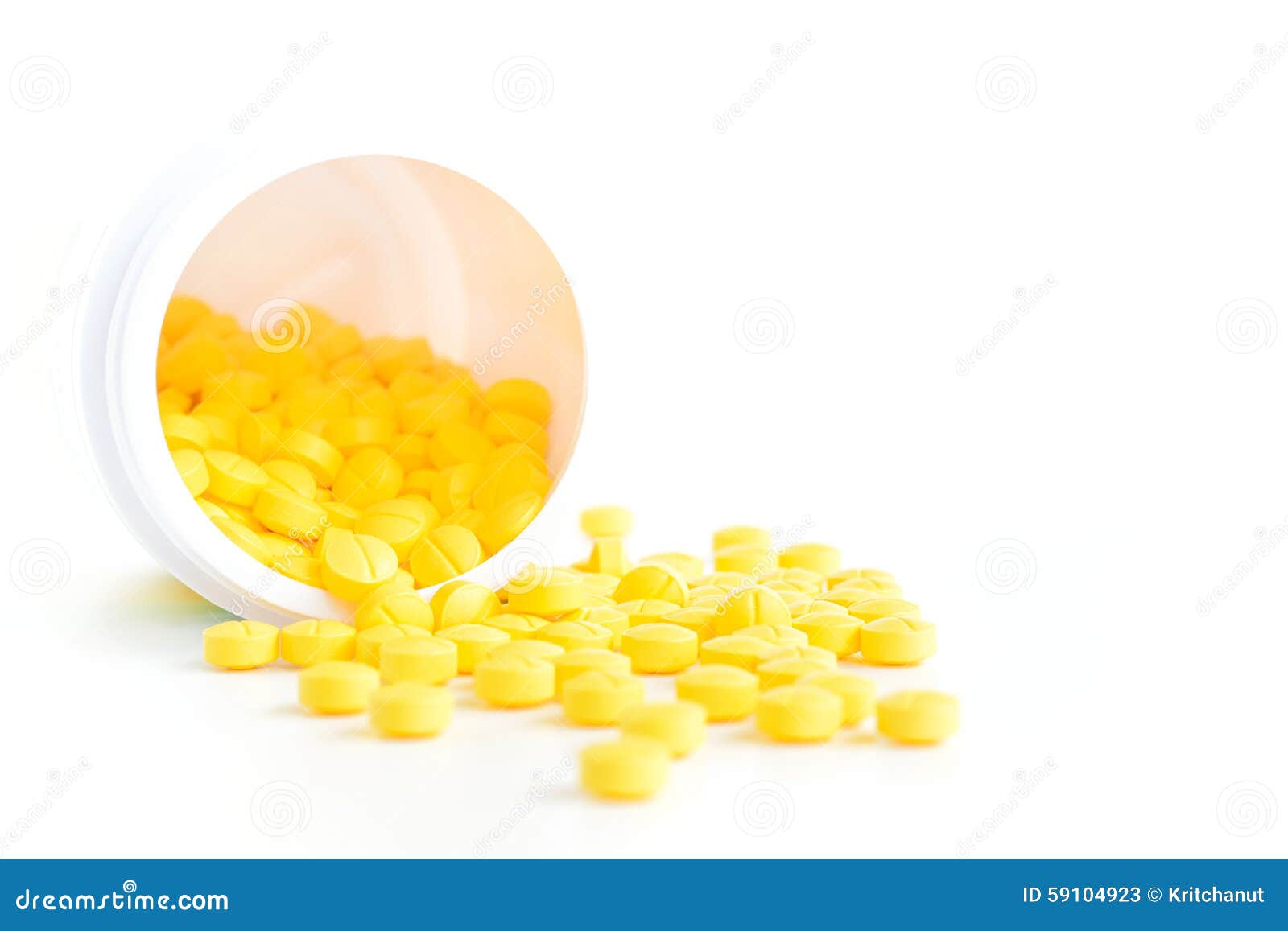 Small Medicine Tablets Spilling Out from the Bottle Stock Image - Image ...